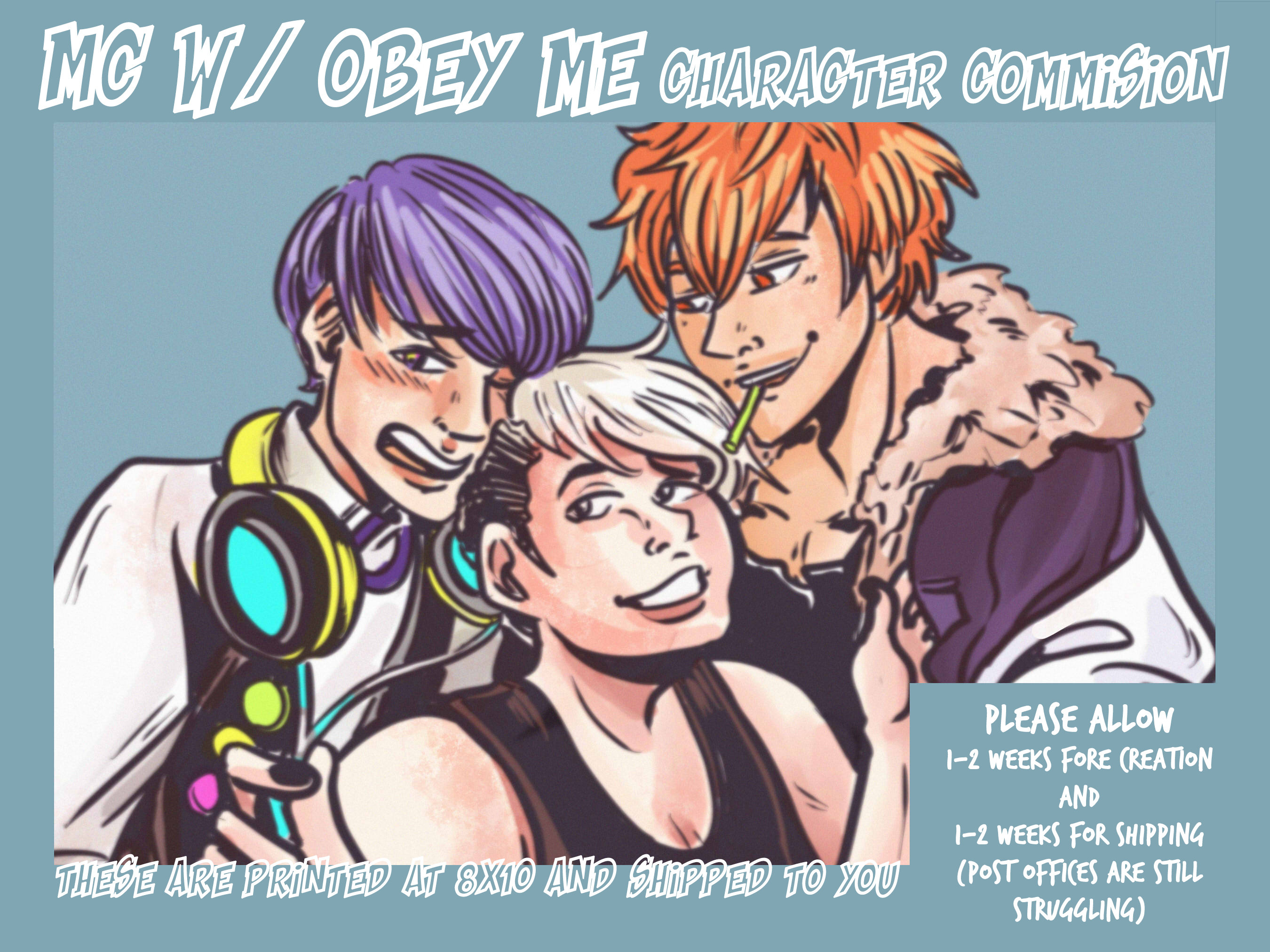 MC X OBEY ME Character Commissions - Etsy