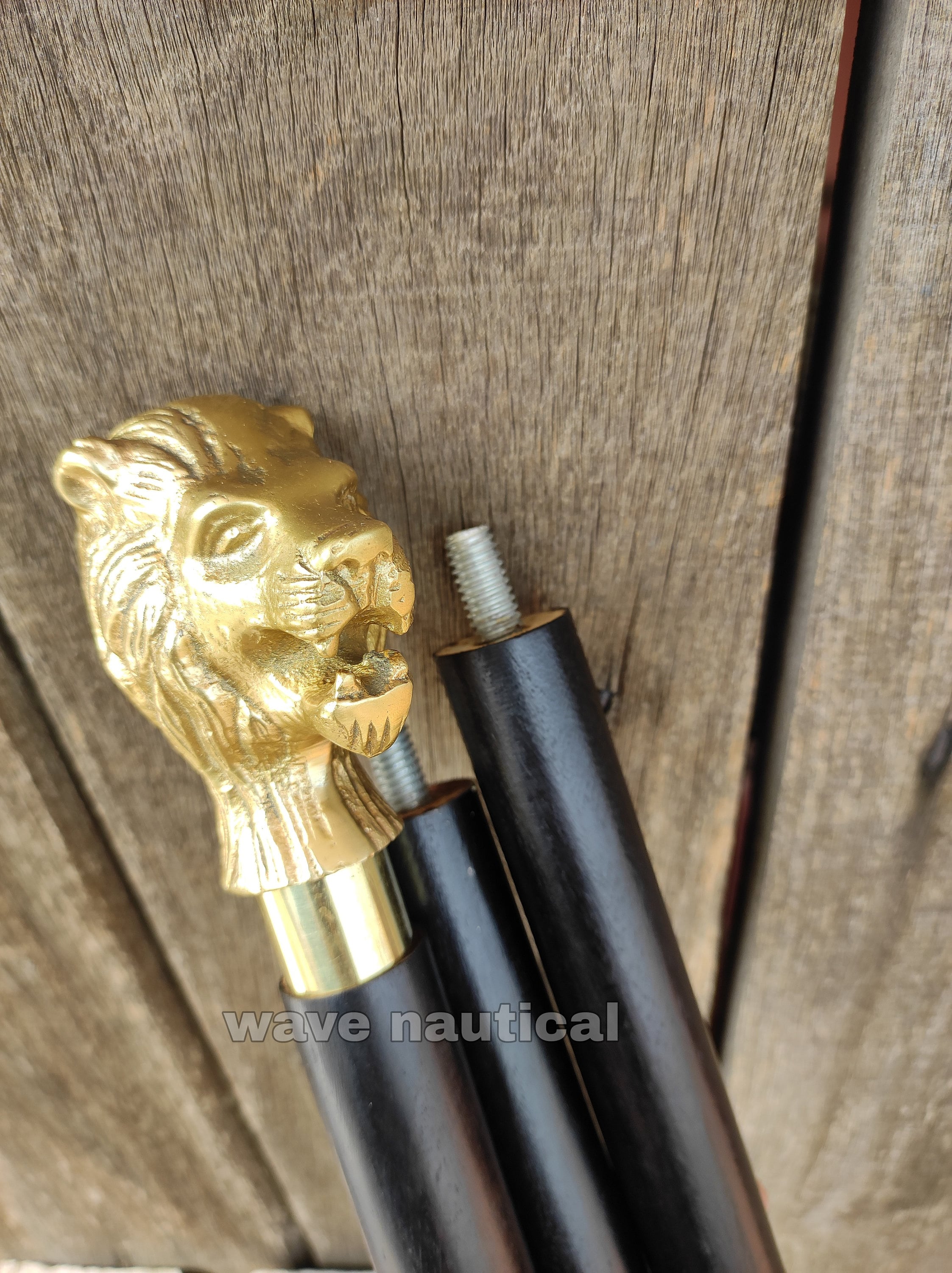 Lion Head Handmade Walking Stick Vintage Solid Wands - Etsy