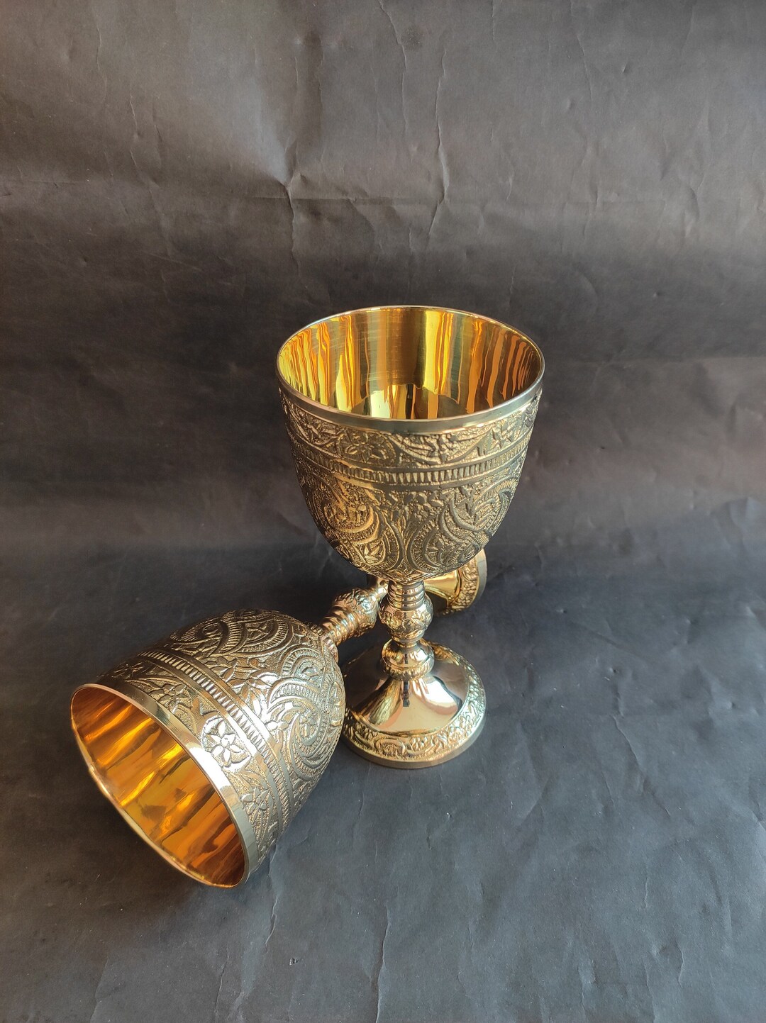 Personalization Engraving Brass Goblet Glass Engraved Handmade - Etsy