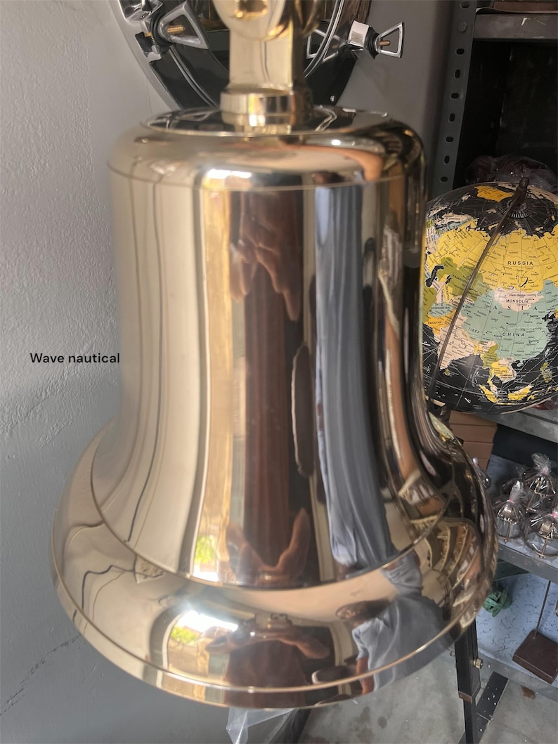Nautical 18" Big Hanging Door Bell,brass Ship Bell,with Wall Mounted ...