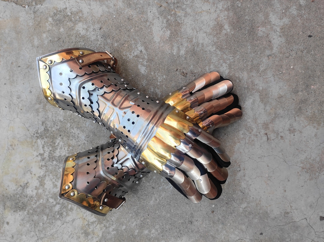 Medieval Templar Gauntlets Steel Medieval Armor Gloves Reenactment ...