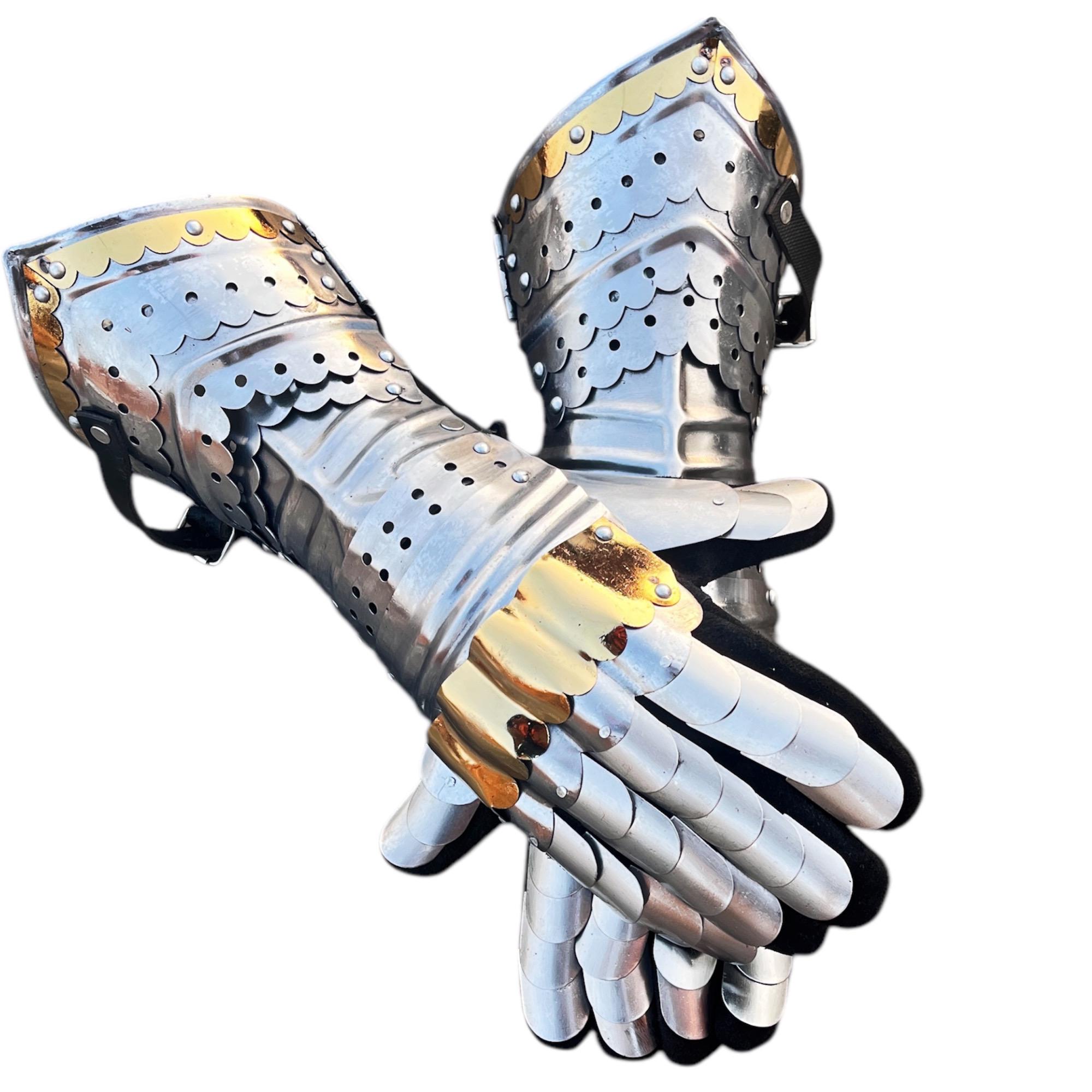 Medieval Templar Gauntlets Steel Medieval Armor Gloves Reenactment ...