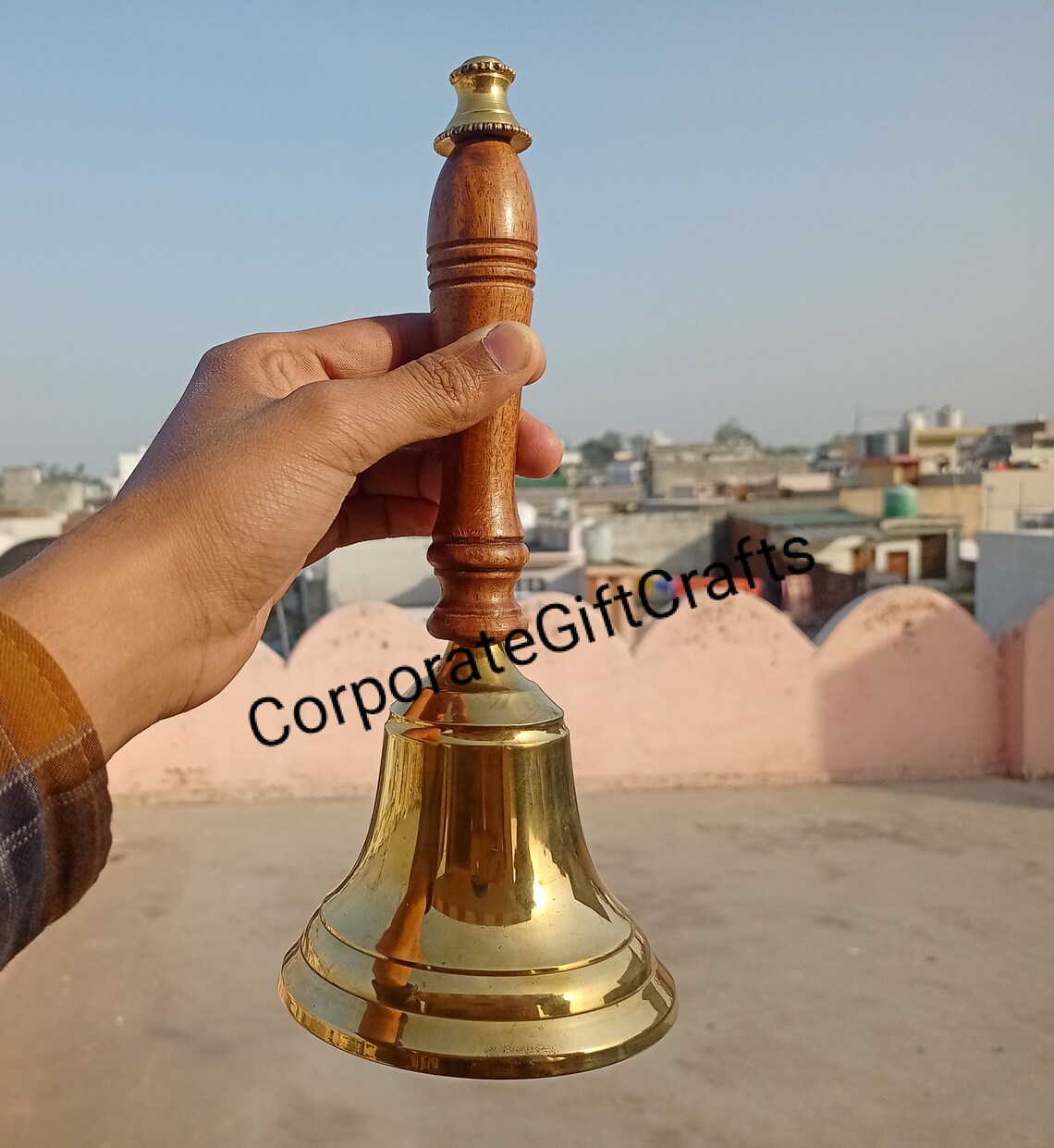 Heavy And Solid Brass Hand Bell With Wood Handle 10 | Etsy