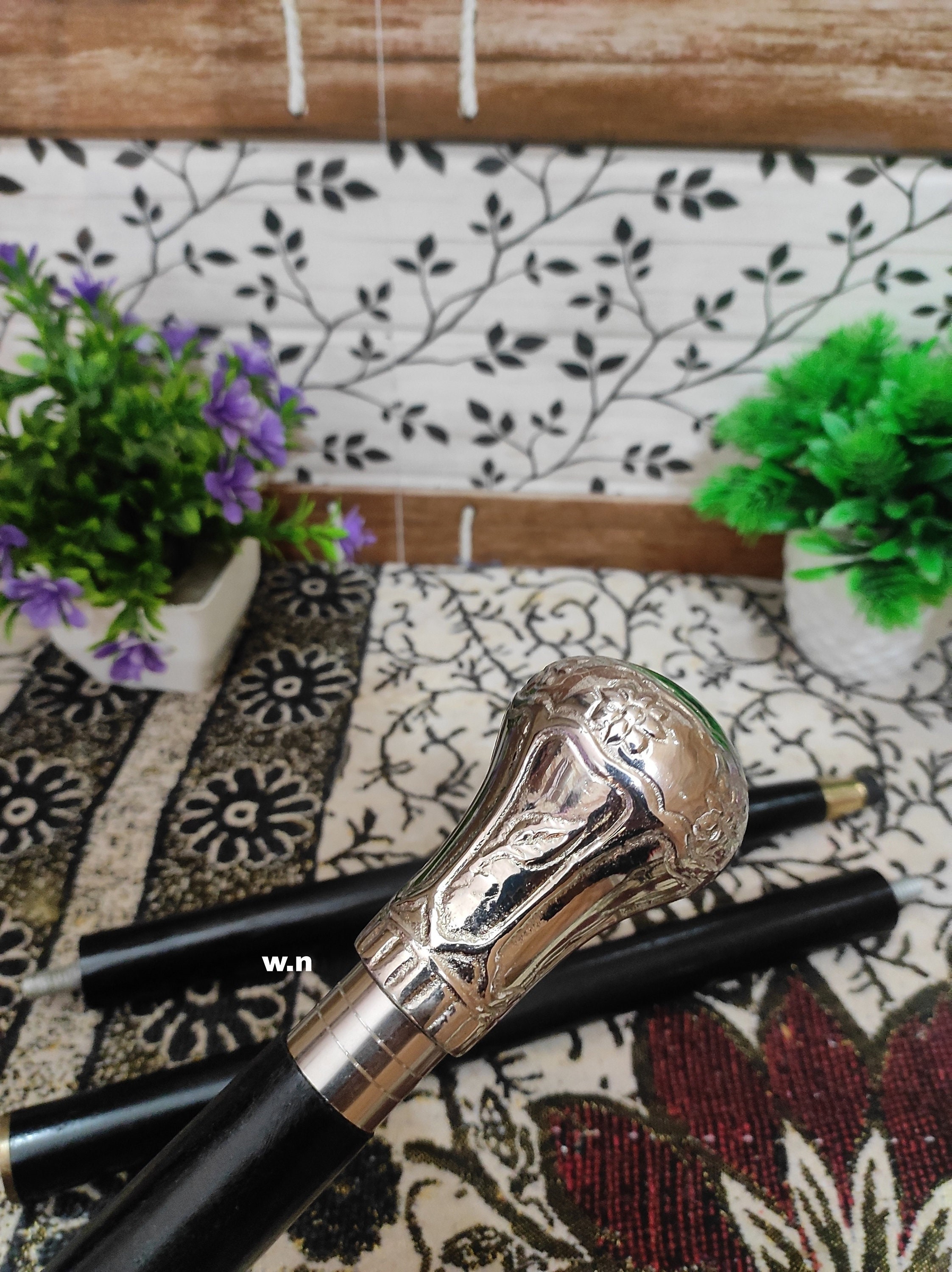 Solid Brass Handle Walking Cane Vintage Gift Walking Stick - Etsy