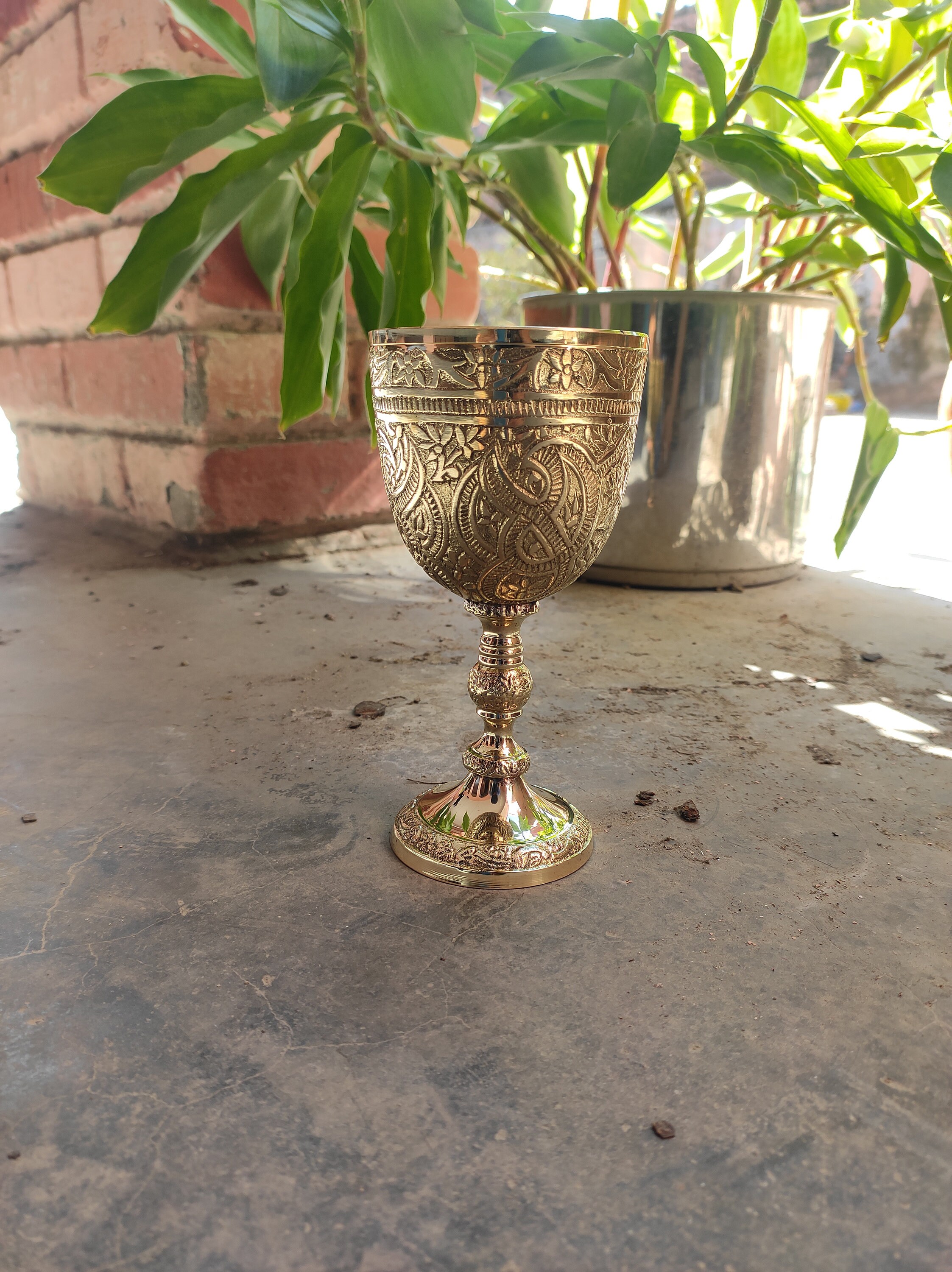 Personalization Engraving Brass Goblet Glass Engraved Handmade - Etsy