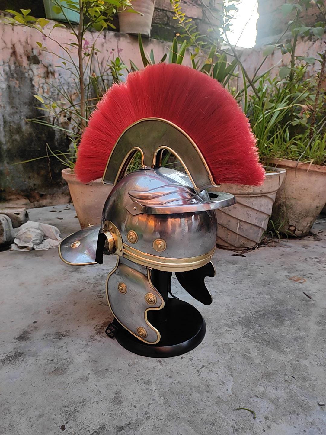 Medieval Roman Helmet,centurion Helmet,roleplay, Costume ,with Stand ...