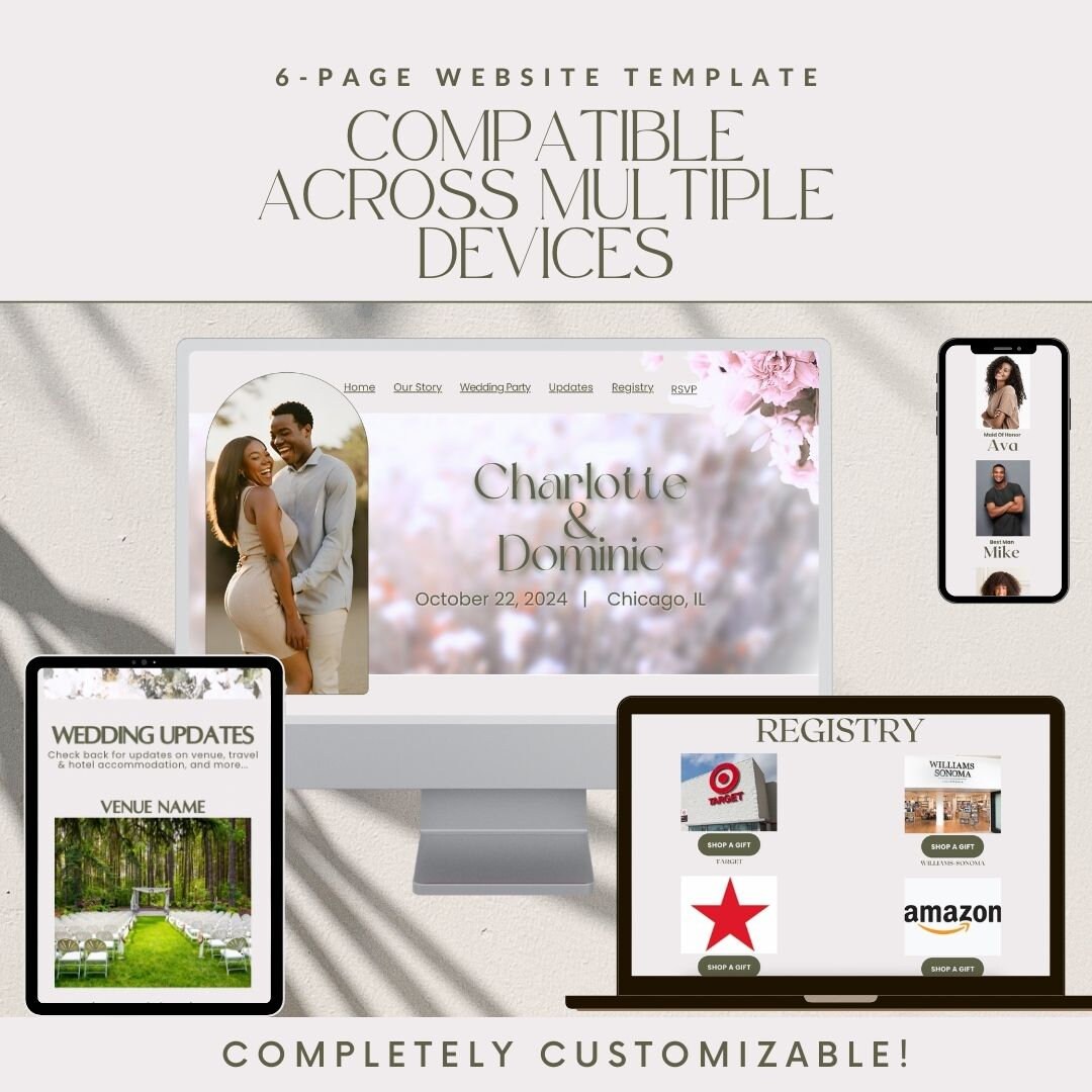 Completely Customizable Modern & Elegant Wedding Website Template - Etsy