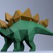 Stegosaurus 3D Papercraft Kit Animal Trophy Statue, Dinosaur Figure Low ...