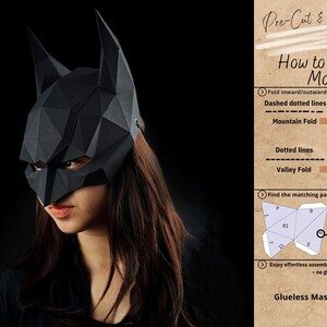 Bat Mask DIY - Paper Head Mask Kit, Pre-cut & Pre-folded - Etsy