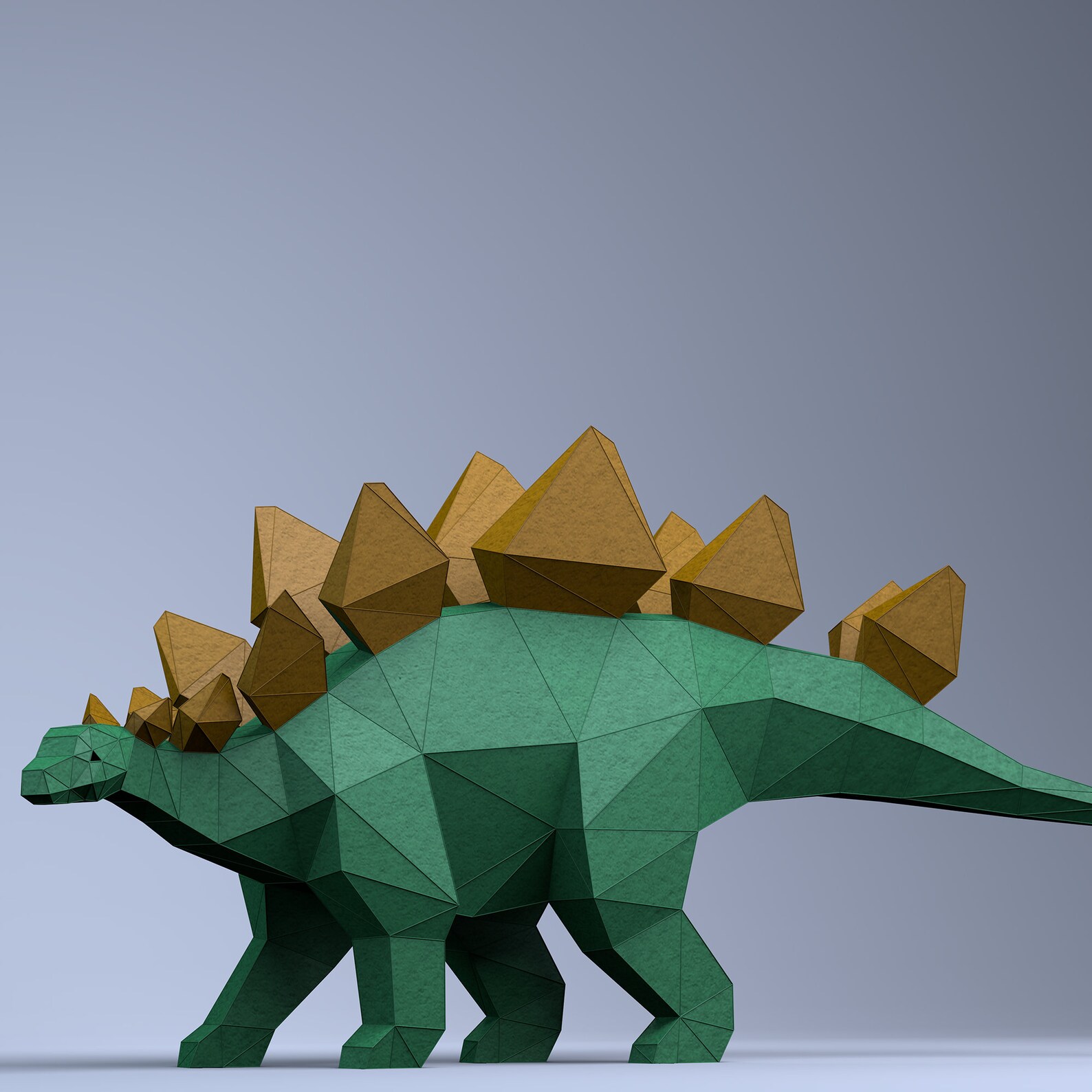 Stegosaurus 3D Papercraft Kit Animal Trophy Statue, Dinosaur Figure Low ...