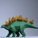 Stegosaurus 3D Papercraft Kit Animal Trophy Statue, Dinosaur Figure Low ...
