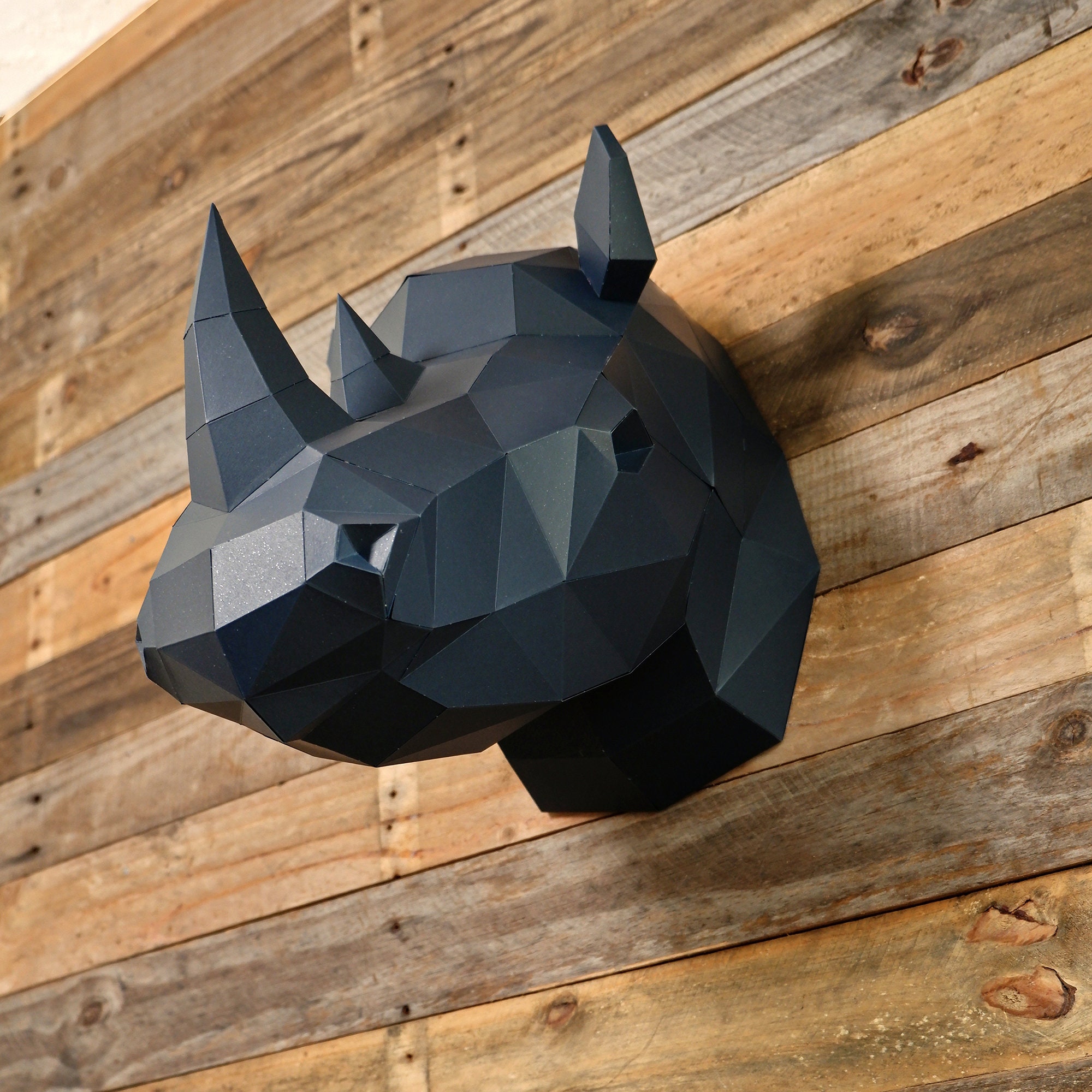 Rhino Head 3D Papercraft Kit Animal Wall Art Decor - Etsy