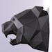 Panther Head 3D Papercraft Kit Animal Wall Art Decor, Low Poly Paper ...