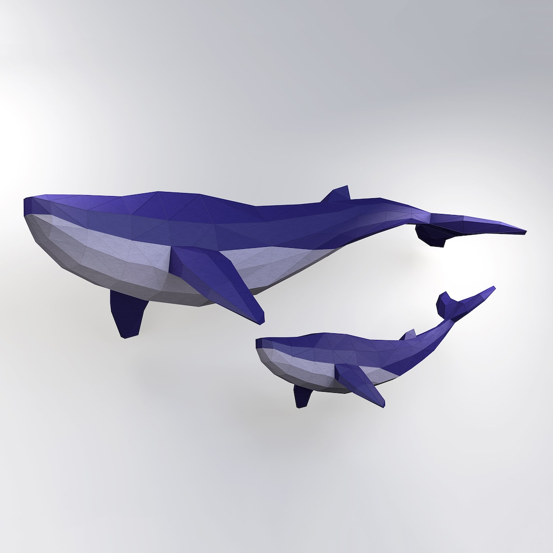 Whale 3D Papercraft Kit Animal Trophy Statue Whale Figure - Etsy
