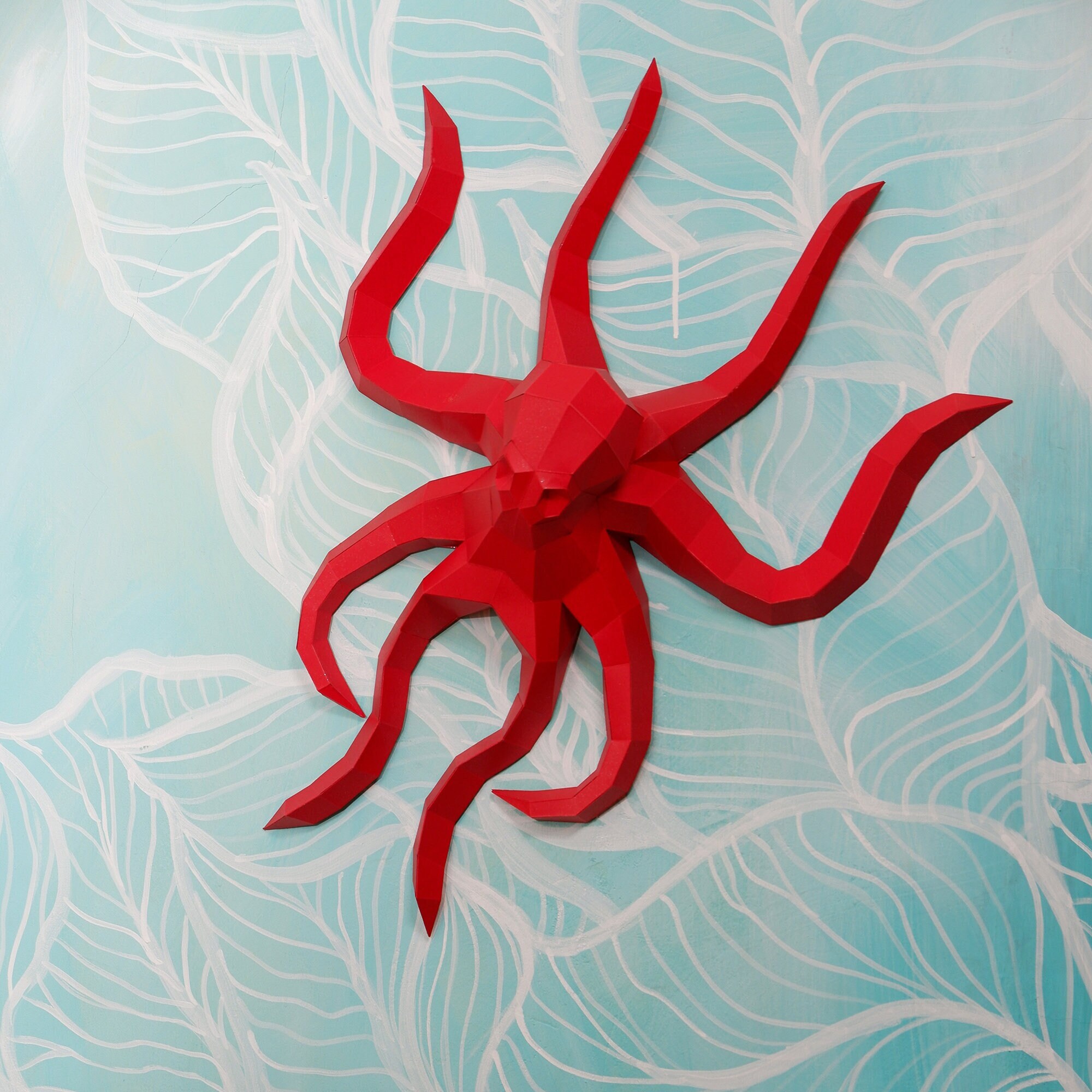 Octopus 3D Papercraft Kit Animal Wall Art Decor Low Poly - Etsy