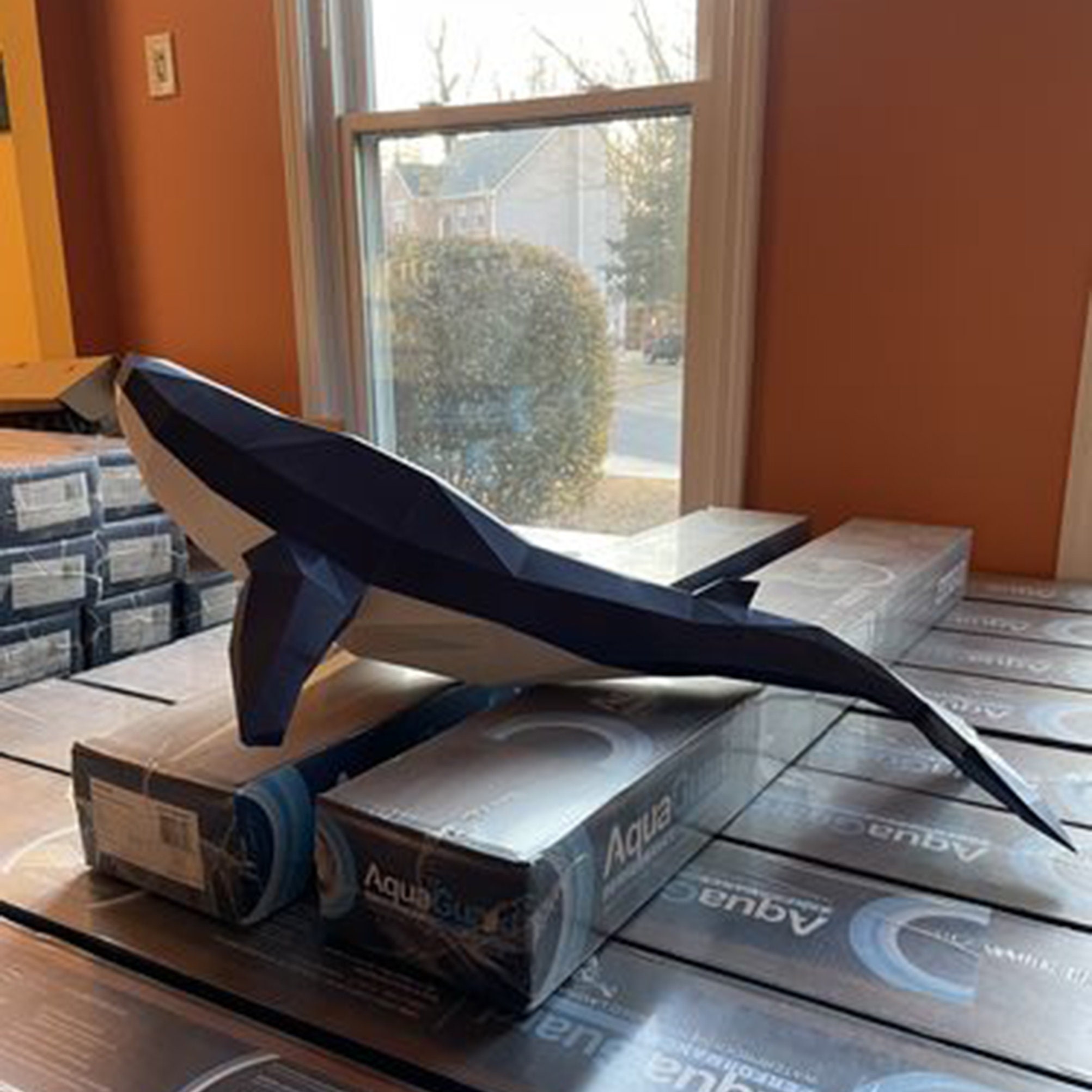 Whale 3D Papercraft Kit Animal Trophy Statue, Whale Figure Low Poly ...