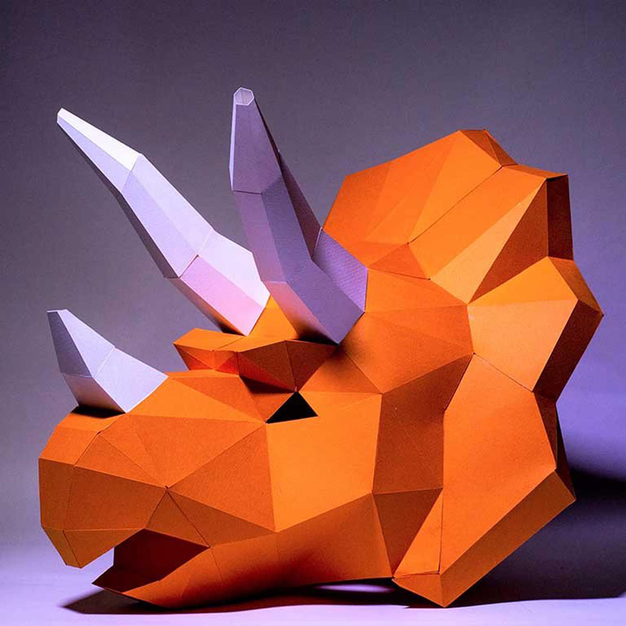 Triceratops Mask DIY Paper Head Mask Kit, Pre-cut & Pre-folded - Etsy