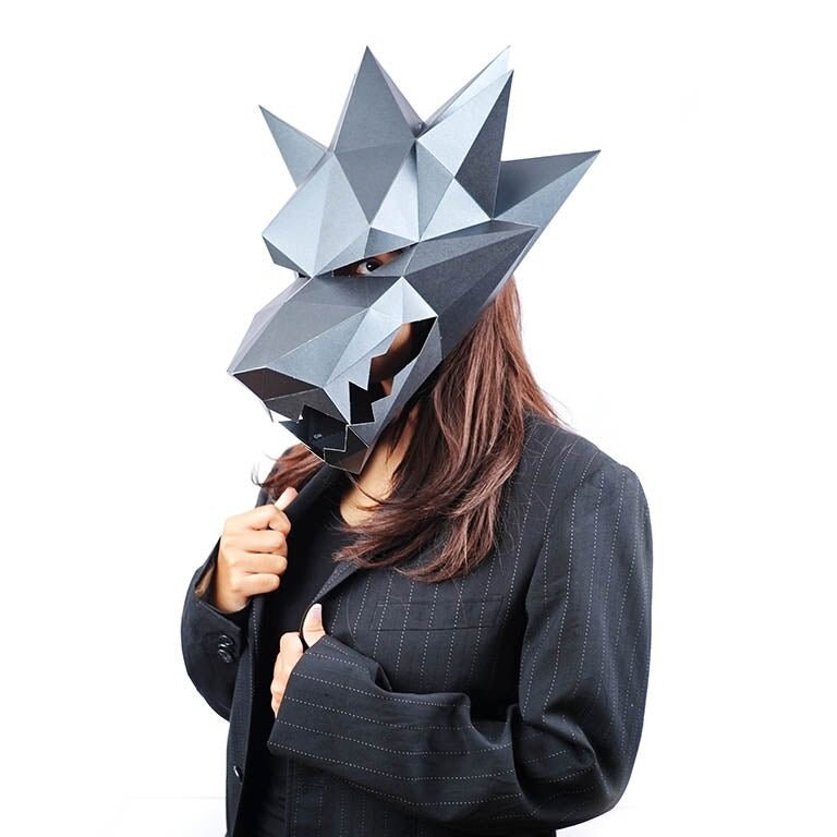 Werewolf Mask DIY Paper Head Mask Kit Pre-cut & Pre-folded - Etsy
