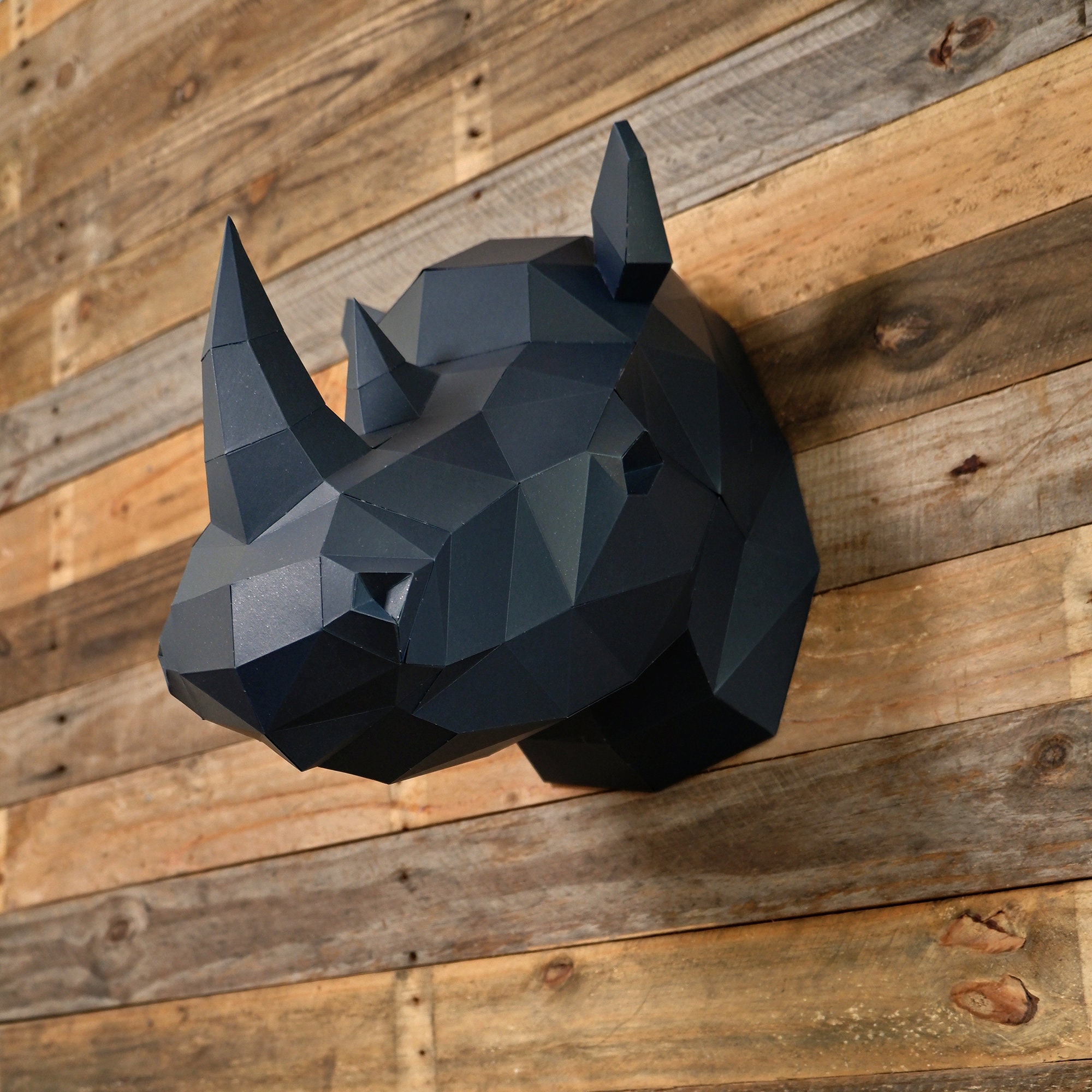 Rhino Head 3D Papercraft Kit Animal Wall Art Decor - Etsy