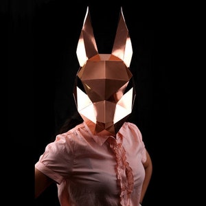 Rabbit Mask 3D Papercraft Low Poly, DIY Paper Mask Kit Bunny Head ...
