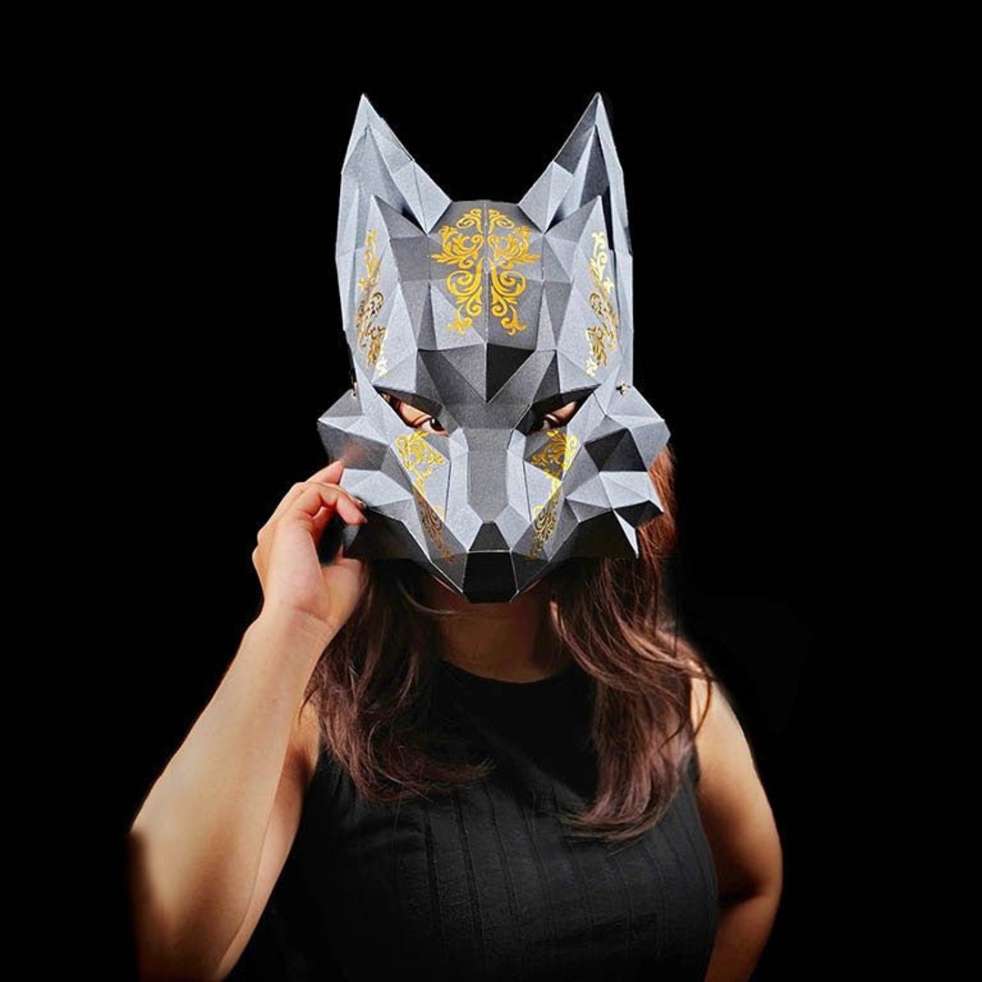 Fox Mask DIY Paper Head Mask Kit, Pre-cut & Pre-folded - Etsy