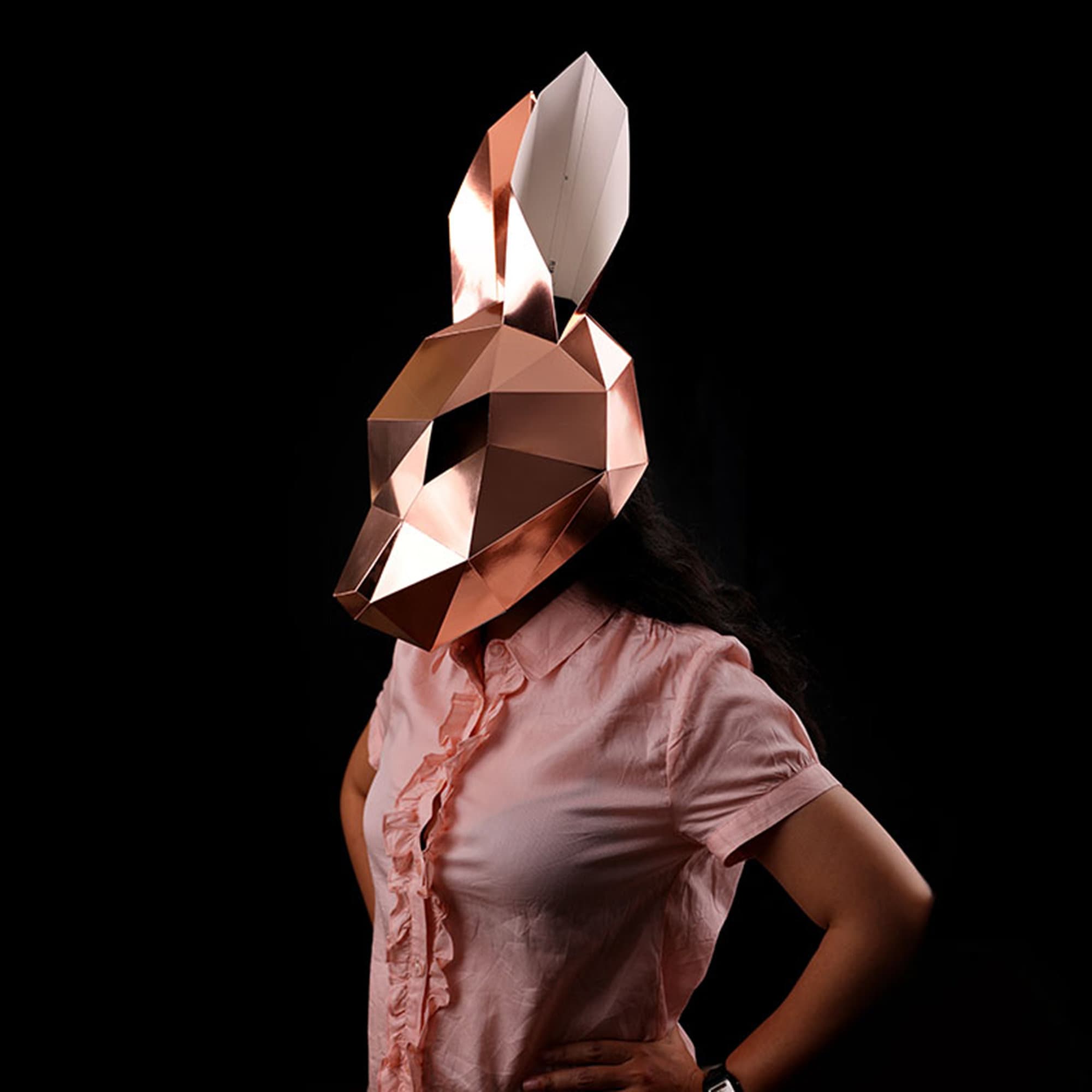 Rabbit Mask 3D Papercraft Low Poly DIY Paper Mask Kit - Etsy UK
