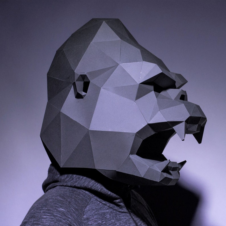 King Kong Mask DIY Paper Head Mask Kit, Pre-cut & Pre-folded - Etsy