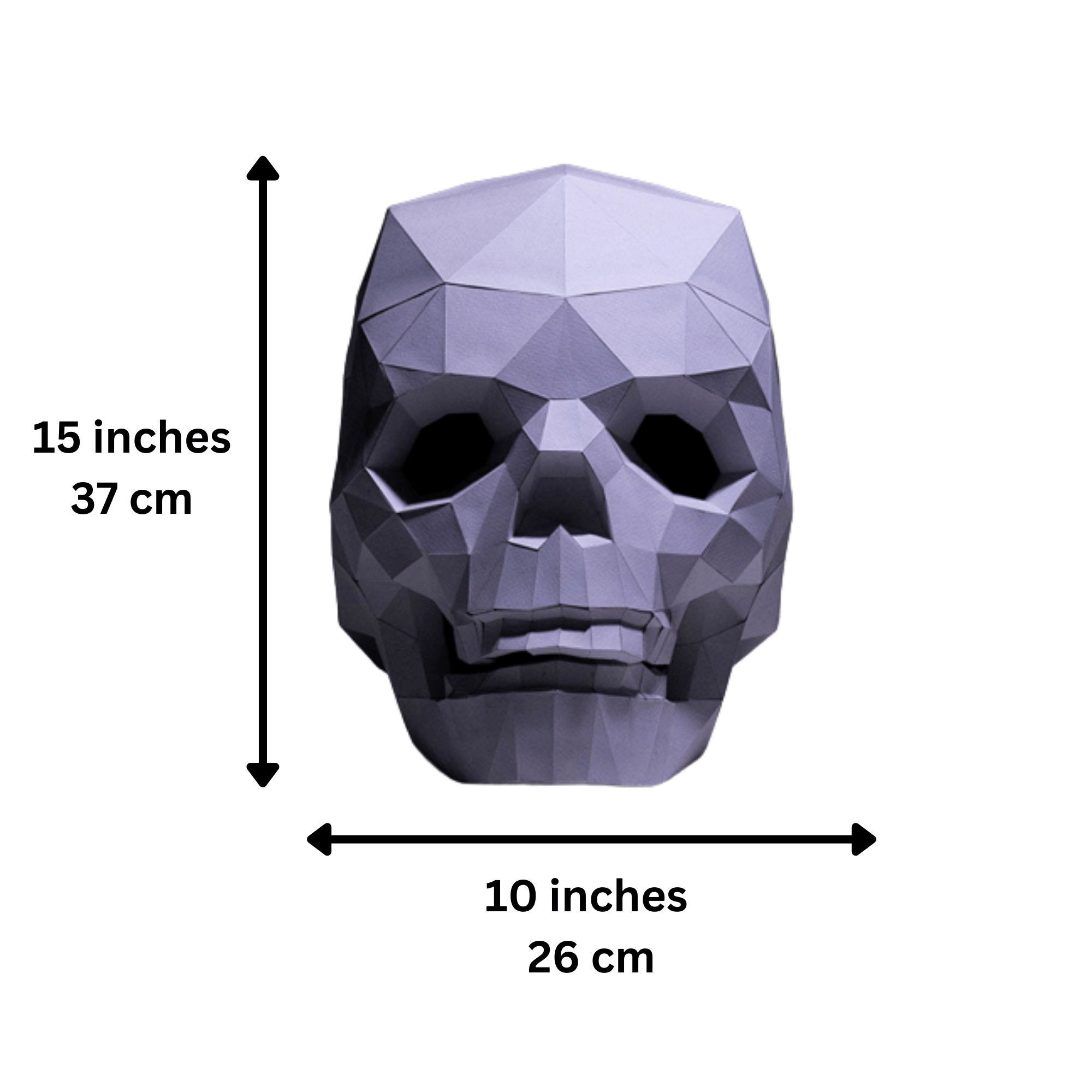 Skull Model 3D Papercraft Kit Unique Trophy Statue, Skull Figure Low ...