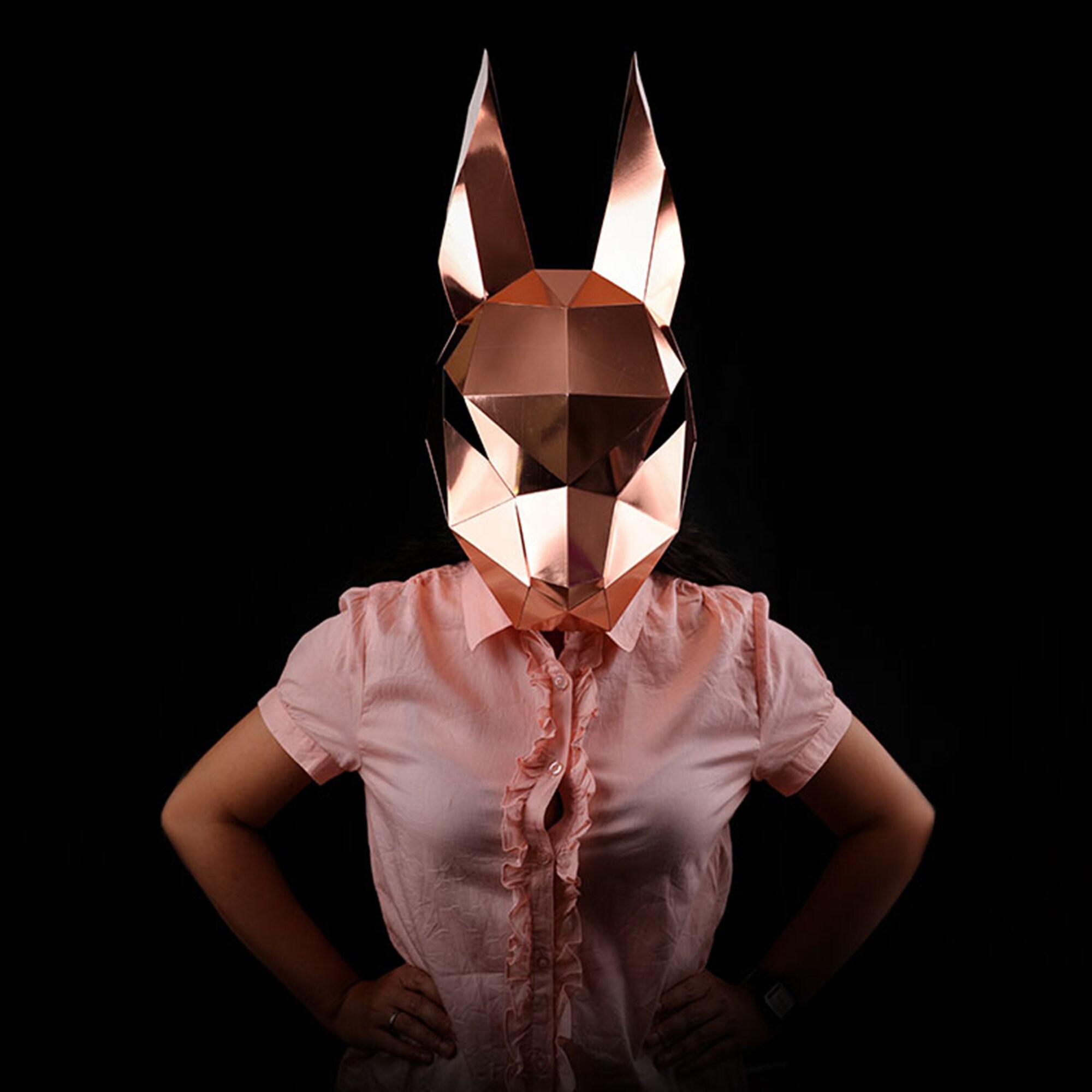 Rabbit Mask 3D Papercraft Low Poly DIY Paper Mask Kit - Etsy UK
