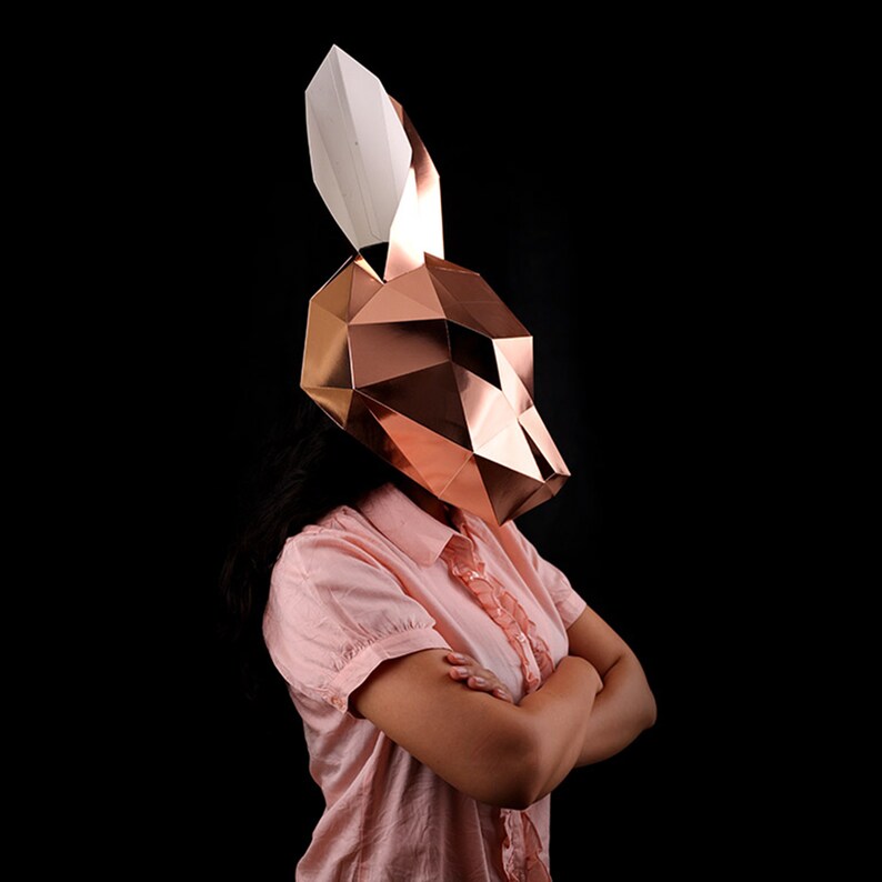 Rabbit Mask 3D Papercraft Low Poly DIY Paper Mask Kit - Etsy UK