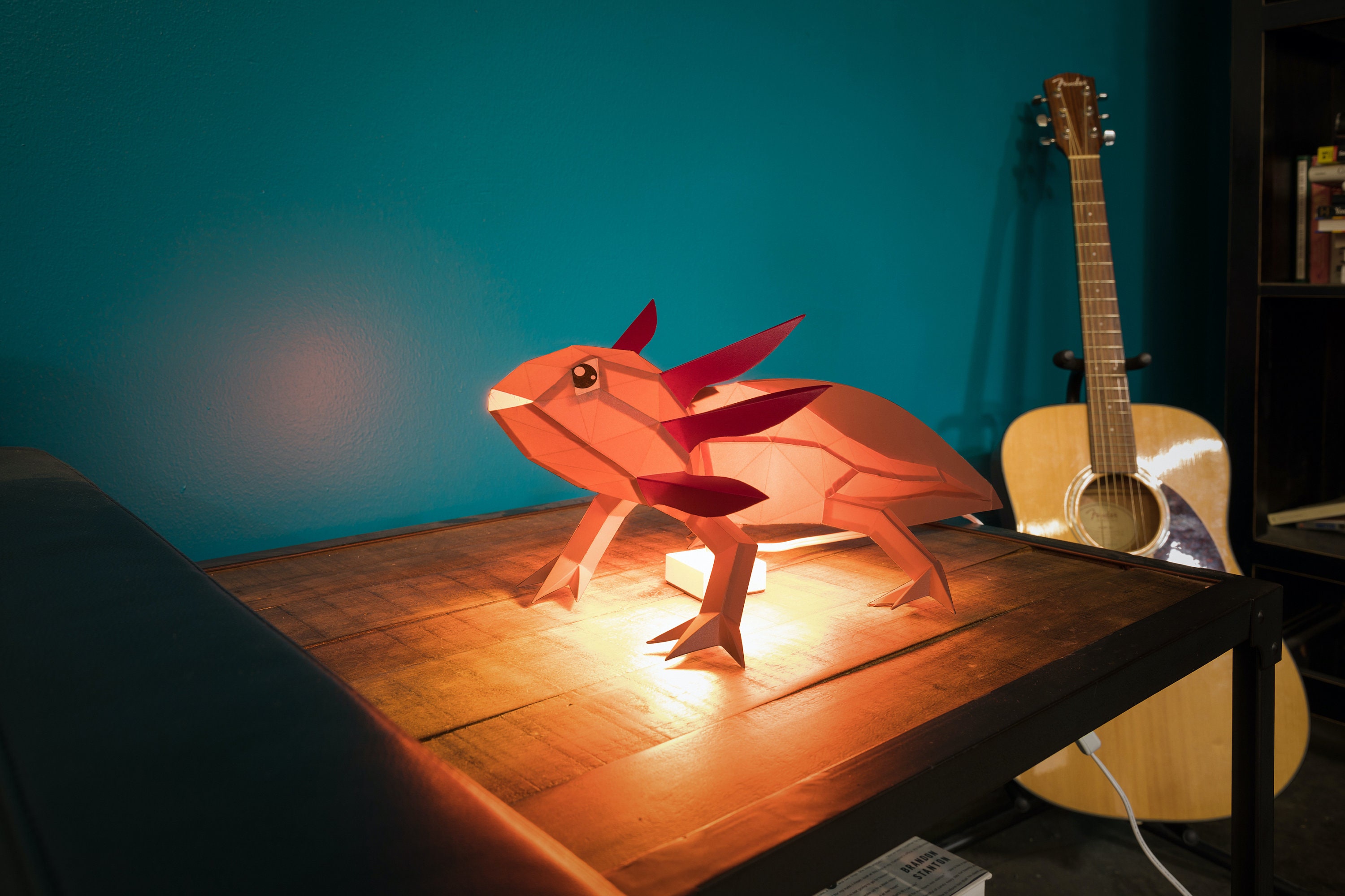 Axolotl Dual-Use Lamp Model Papercraft 3D Low Poly Paper Model | Etsy