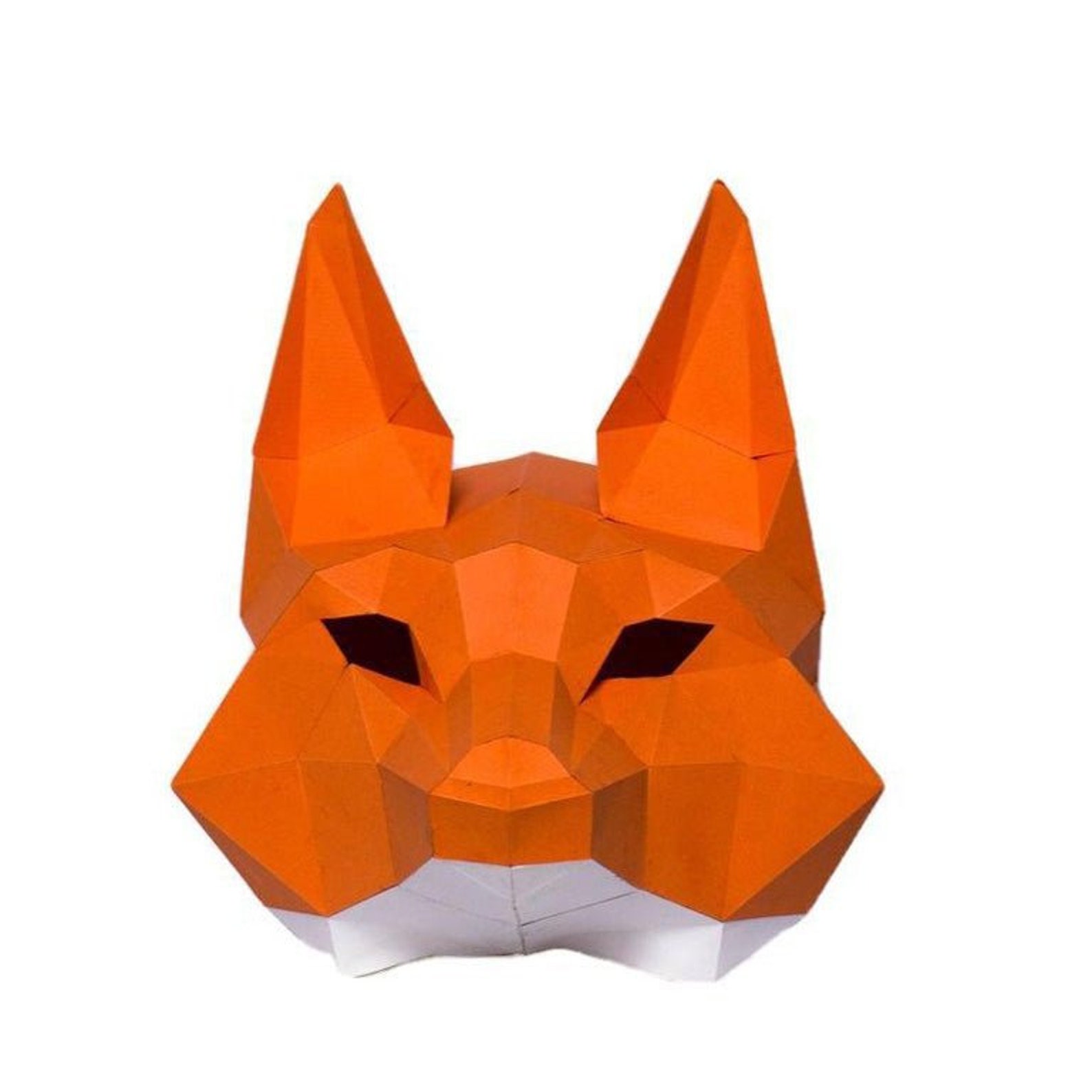 Fox Mask Papercraft Kit 3D Low Poly Paper Mask Fox Head - Etsy