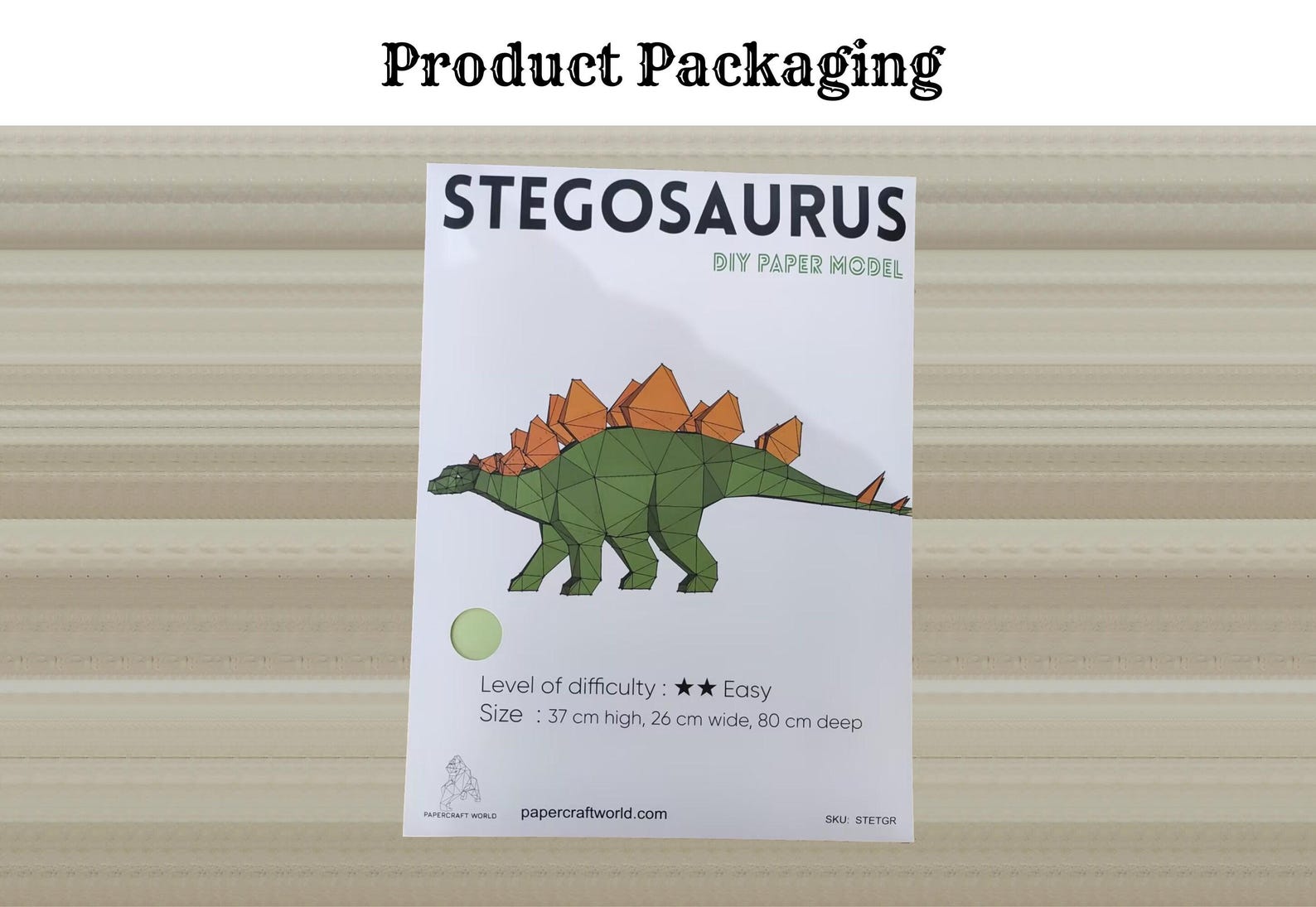Stegosaurus 3D Papercraft Kit - Animal Trophy Statue, Dinosaur Figure ...