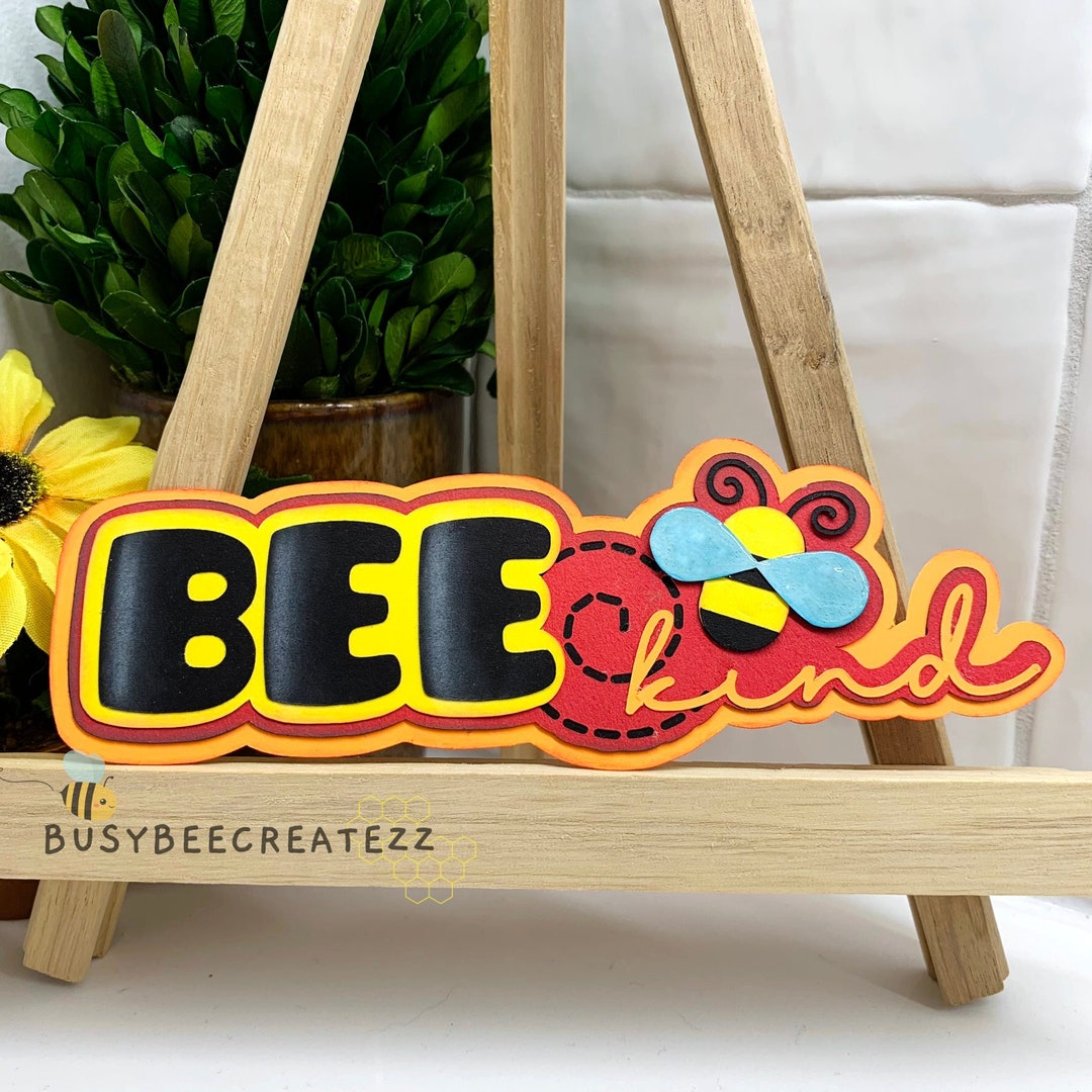 Bee Kind Scrapbook Title Embellishment Die Cut for Layouts Scrapbooking ...
