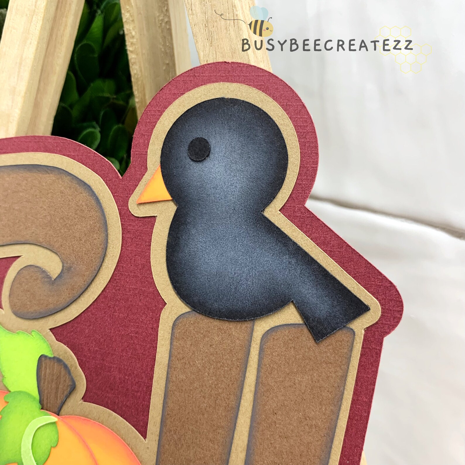 Fall Crow Scrapbook Title Embellishment Die Cut for Layouts Autumn ...