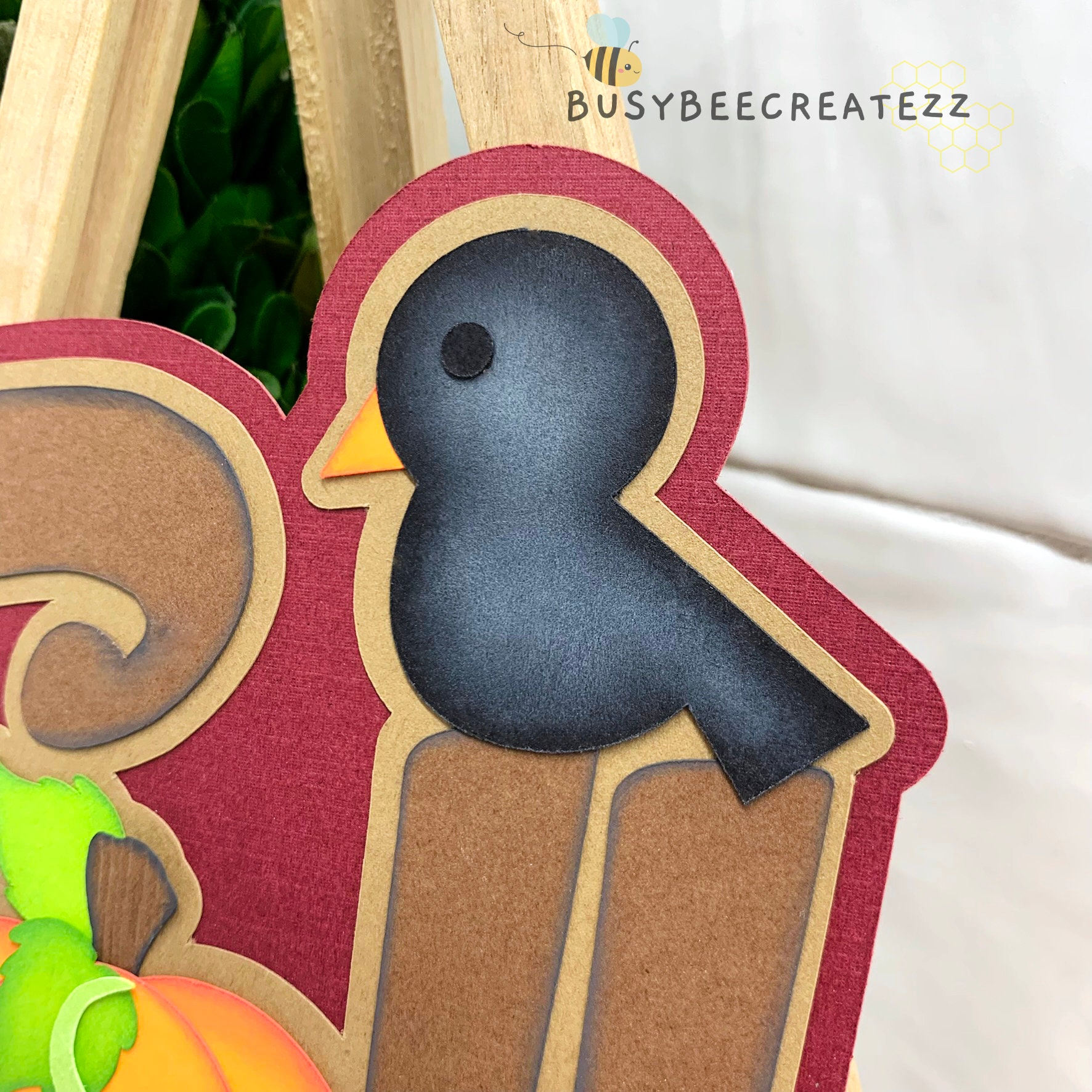 Fall Crow Scrapbook Title Embellishment Die Cut for Layouts Autumn ...