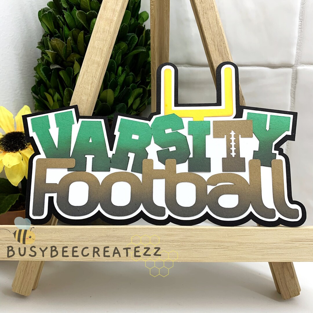 Varsity Football Scrapbook Title Die Cut Embellishment for Layouts ...