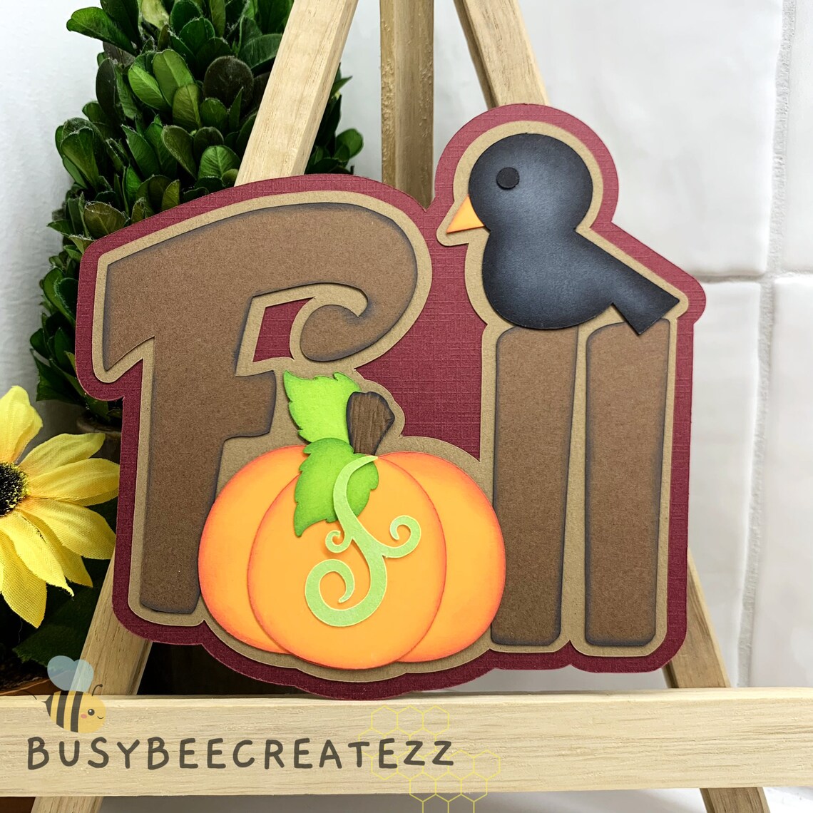 Fall Crow Scrapbook Title Embellishment Die Cut for Layouts Autumn ...