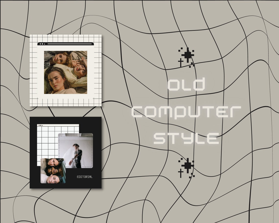 Old Computer Retro Post Templates for Instagram Retro Canva - Etsy