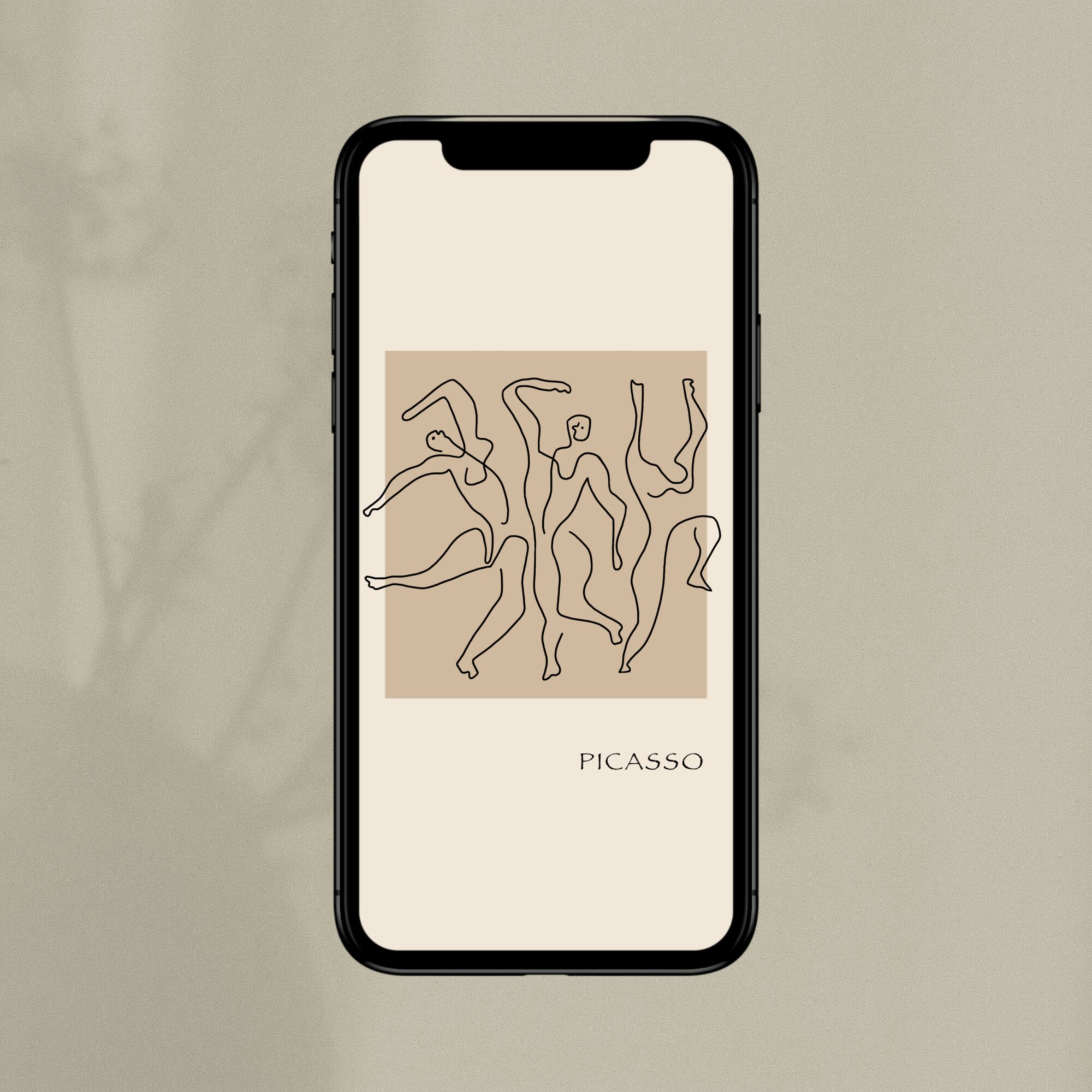 Pablo Picasso Figures Dancing Phone Wallpaper Minimal Aesthetic Line ...