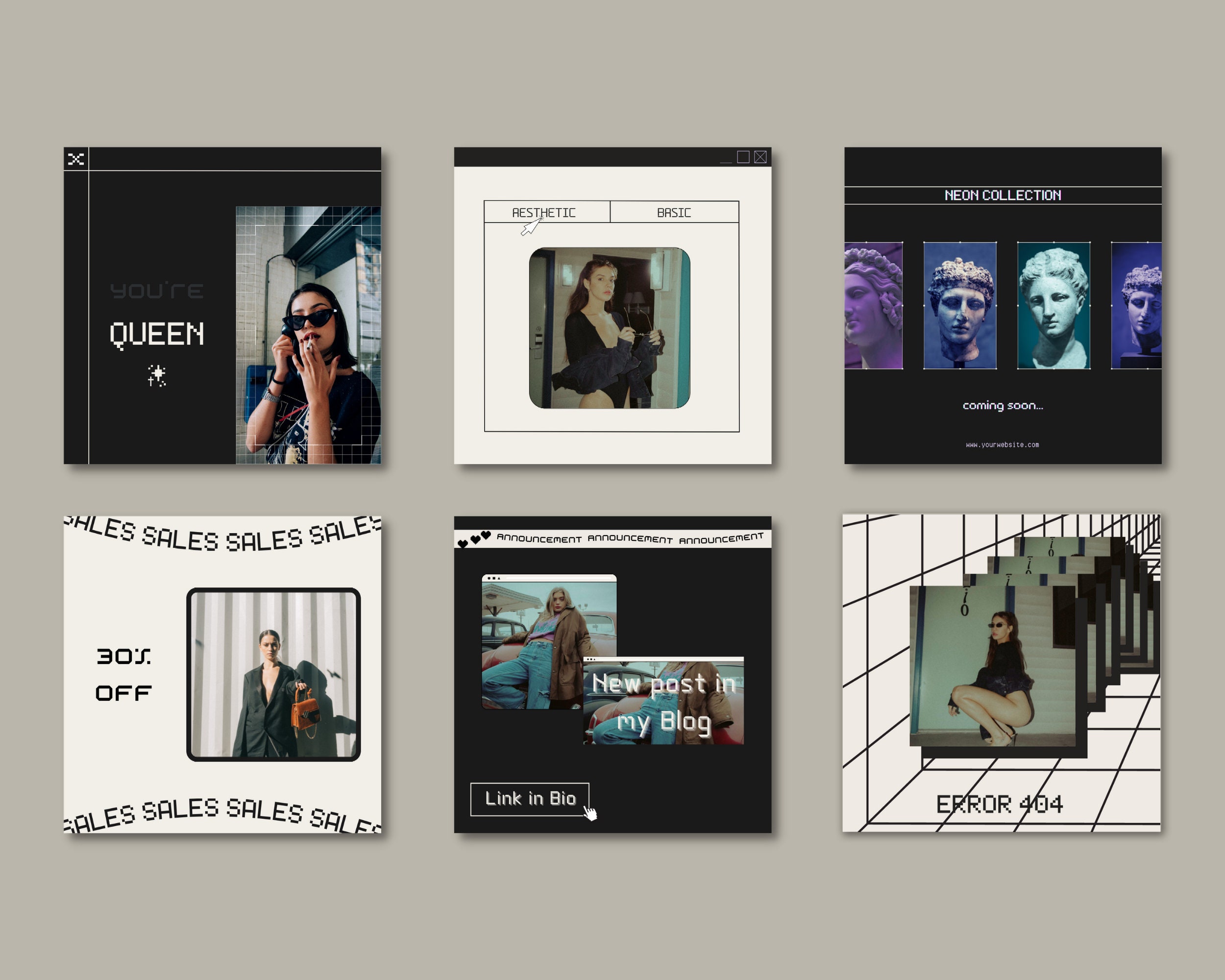 Old Computer Retro Post Templates for Instagram Retro Canva - Etsy