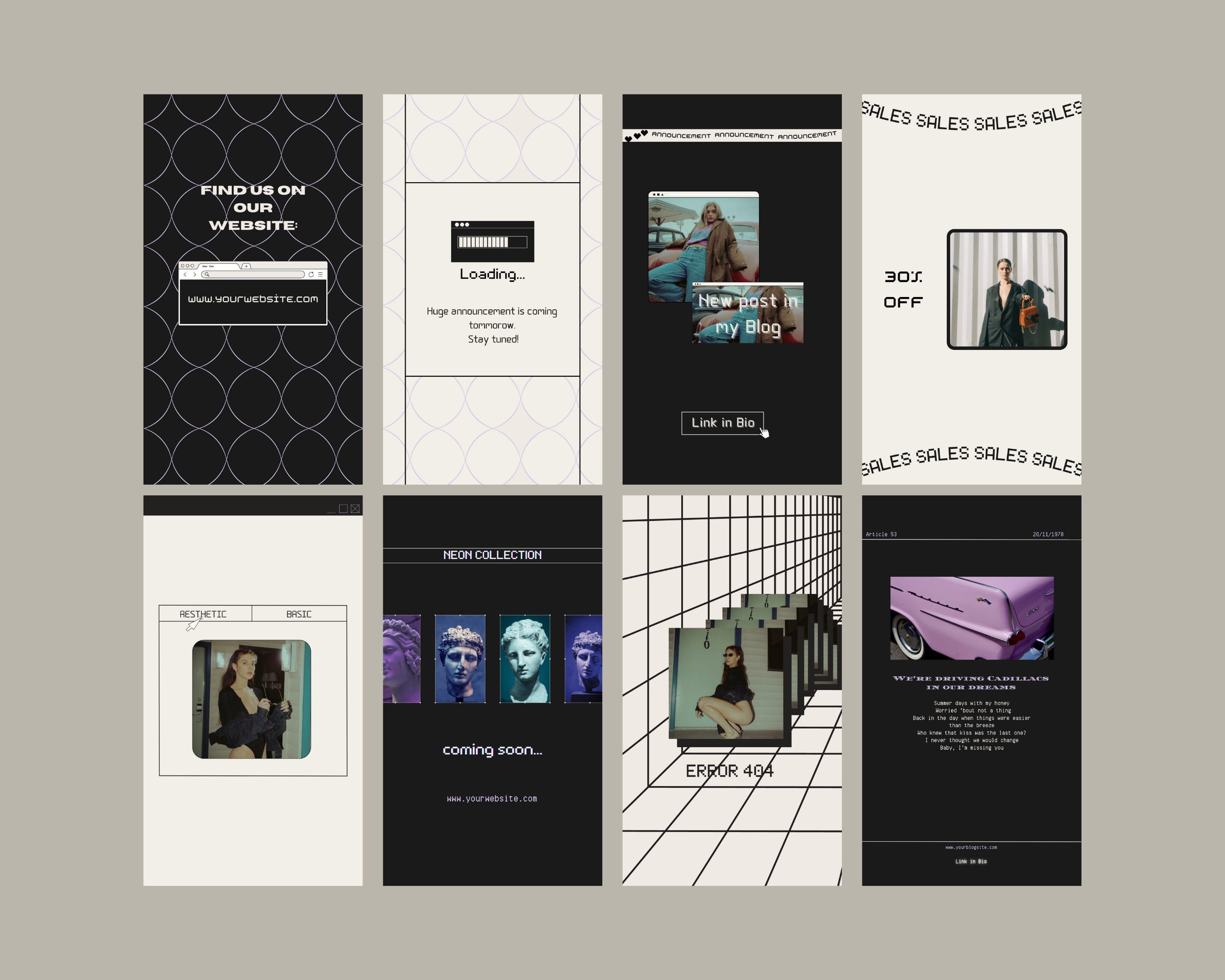 Old Computer Retro Story Templates for Instagram Retro Canva Templates ...