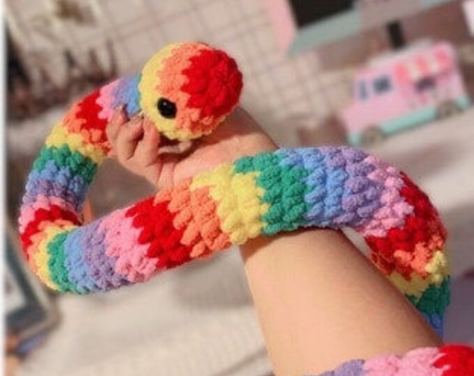 RAINBOW SNAKE Crochet Snake Amigurumi Cute Fun Toy for Children Reptile ...