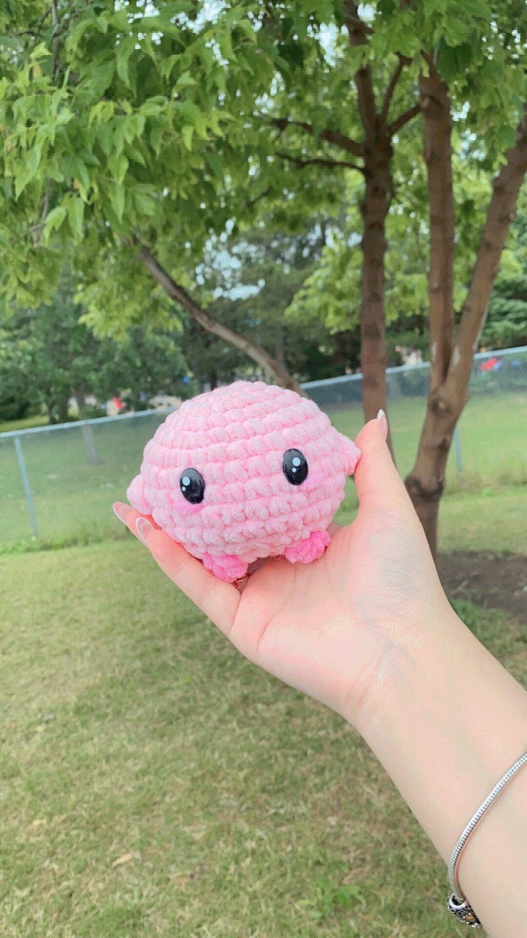 KIRBY STRESS BALL Crochet Cute Pink Ball Kawaii Desk Buddy - Etsy