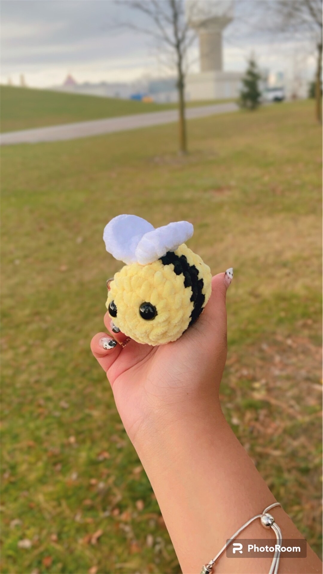 MICRO BEE Tiny Bumblebee Plushie Cute Crochet Fuzzy Bee Amigurumi Soft ...