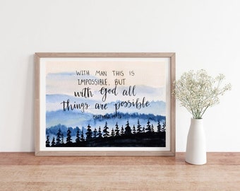 Matthew 19 26 - Etsy