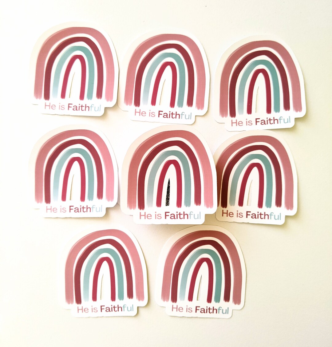 He is Faithful Stickers, Rainbow Vinyl Sticker, for Laptops, Journals ...