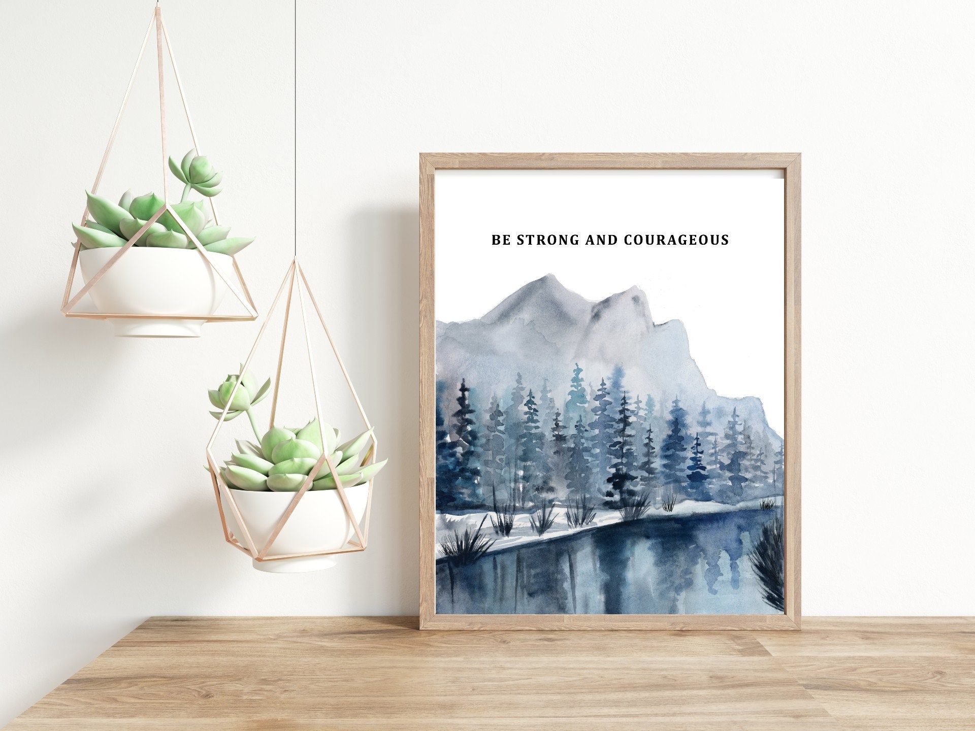 Be Strong and Courageous Printable, Bible Verse Wall Decor, Scripture ...