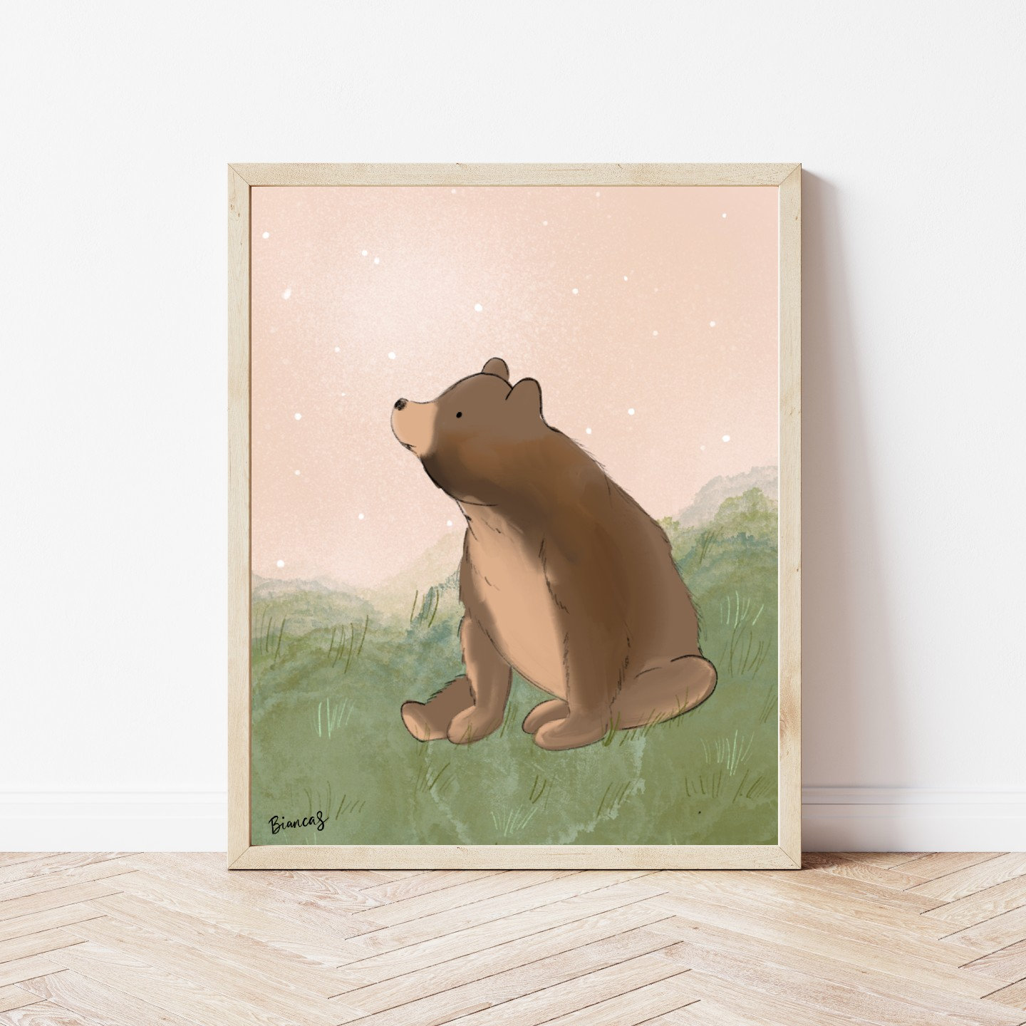 Sitting Bear Drawing