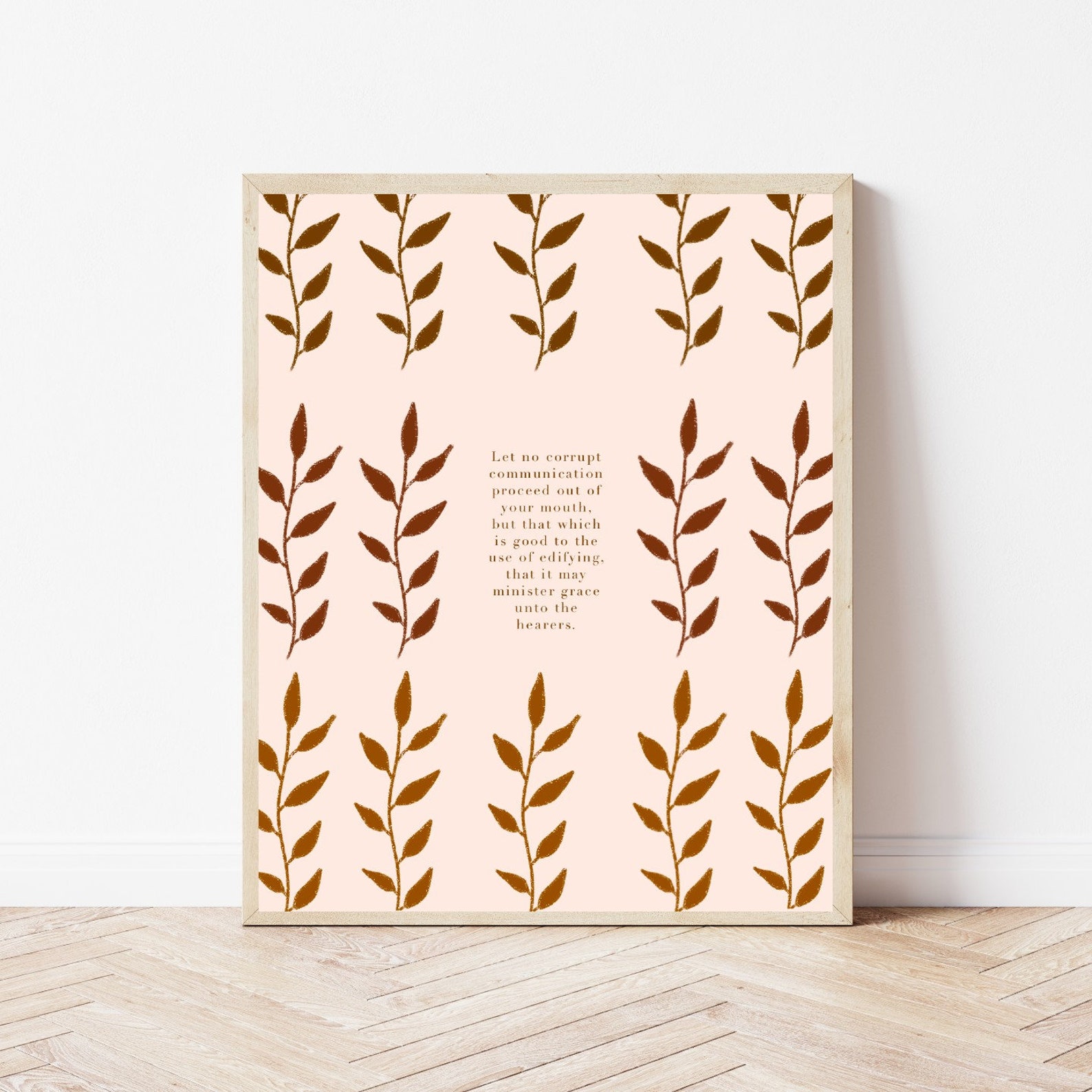 Bible Verse Printable | Scripture Wall Art | Fall Leaves | Ephesians 4: ...